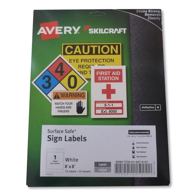 Surface Safe Sign Label White - 8 x 7 in. - Walmart.com