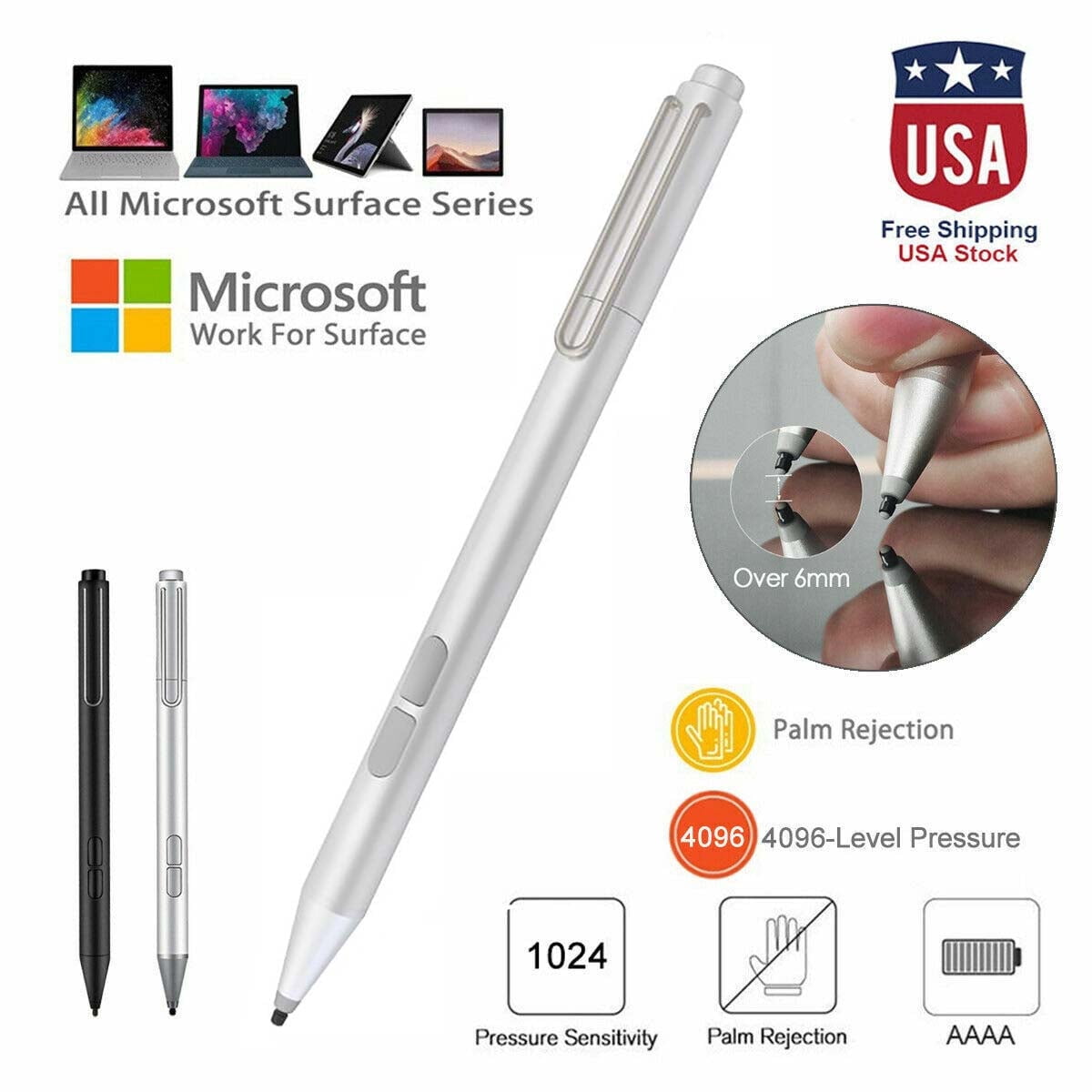 Surface Stylus Pen For Microsoft Surface Pro 3/4/5/6/7 Go Book Studio ...
