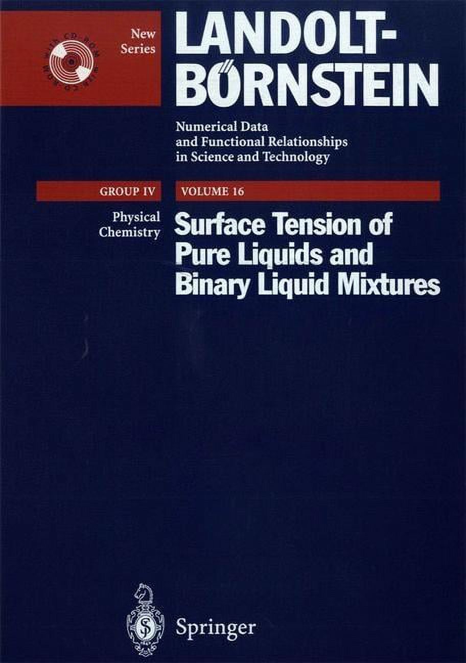 Surface Tension Of Pure Liquids And Binary Liquid Mixtures Mixed Media