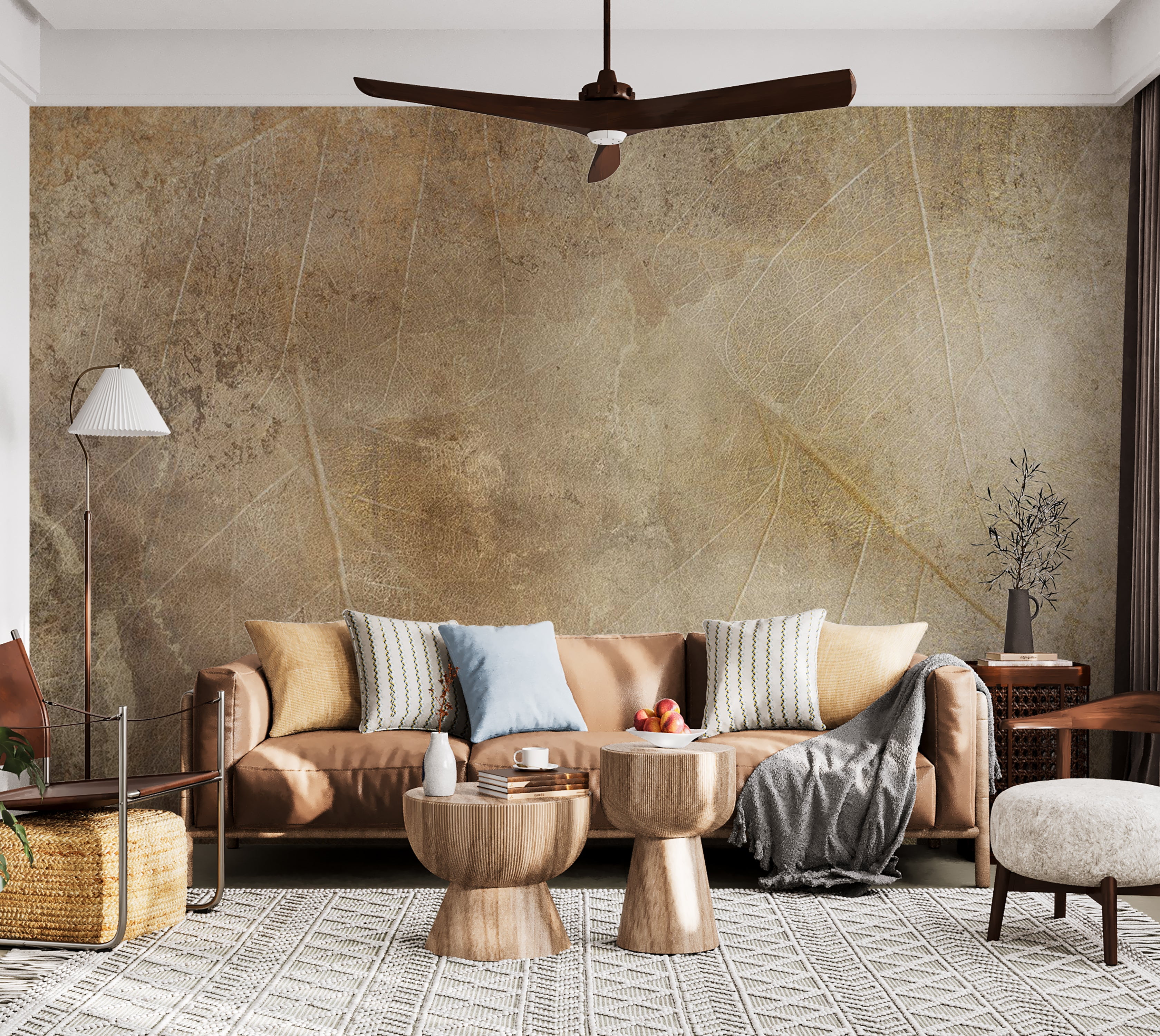 Surface Texture Wallpaper Wall Mural - Subtle Leaves - Walmart.com