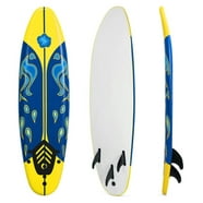 BruSurf Soft Top Surfboard 7 Foot Longboard Foam EPS Core Heat ...