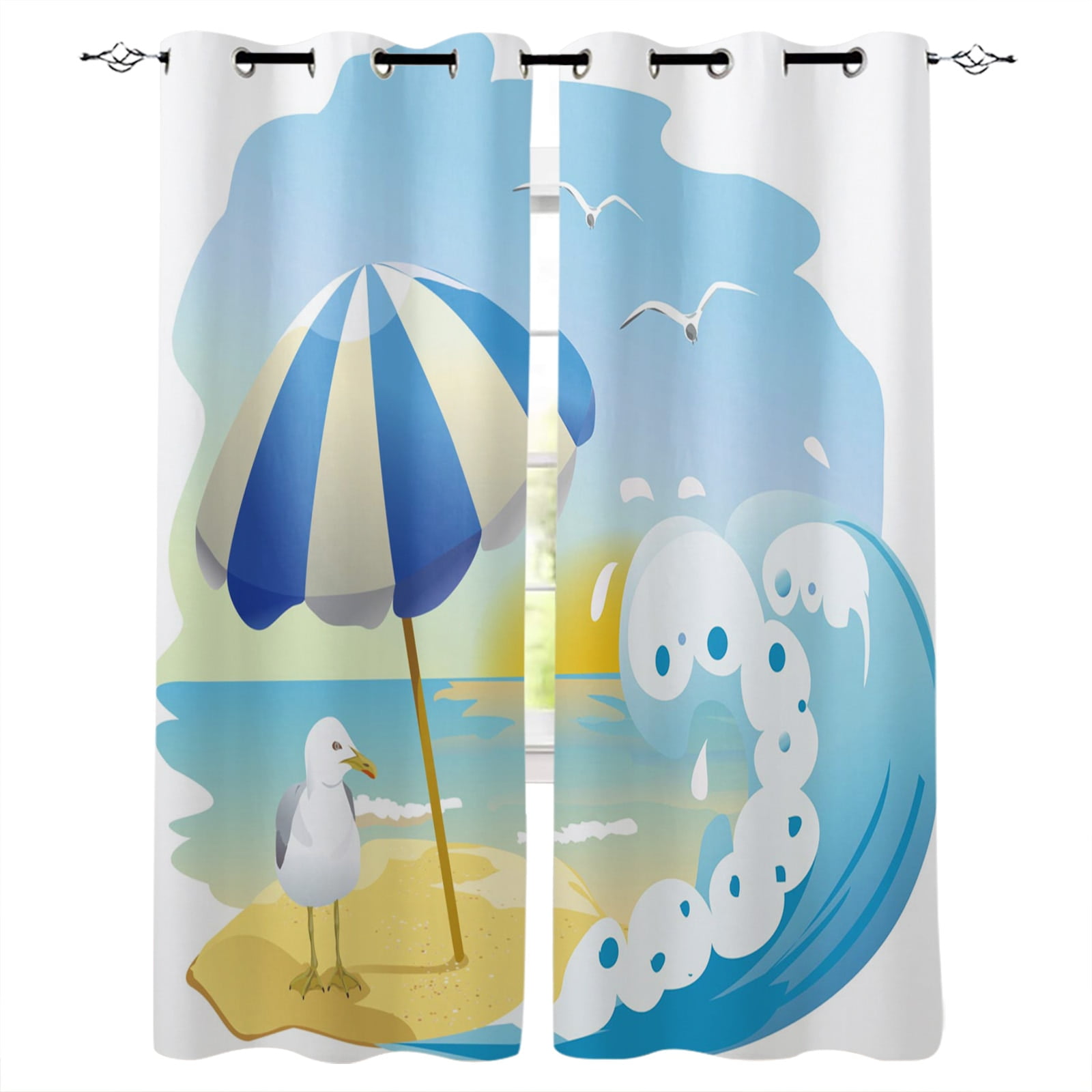 Surfboard Beach StarShell Window Curtains for Living Room Bedroom ...