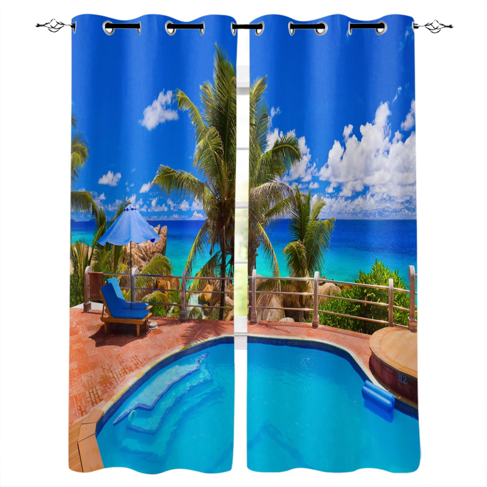 Surfboard Beach StarShell Window Curtains for Living Room Bedroom ...
