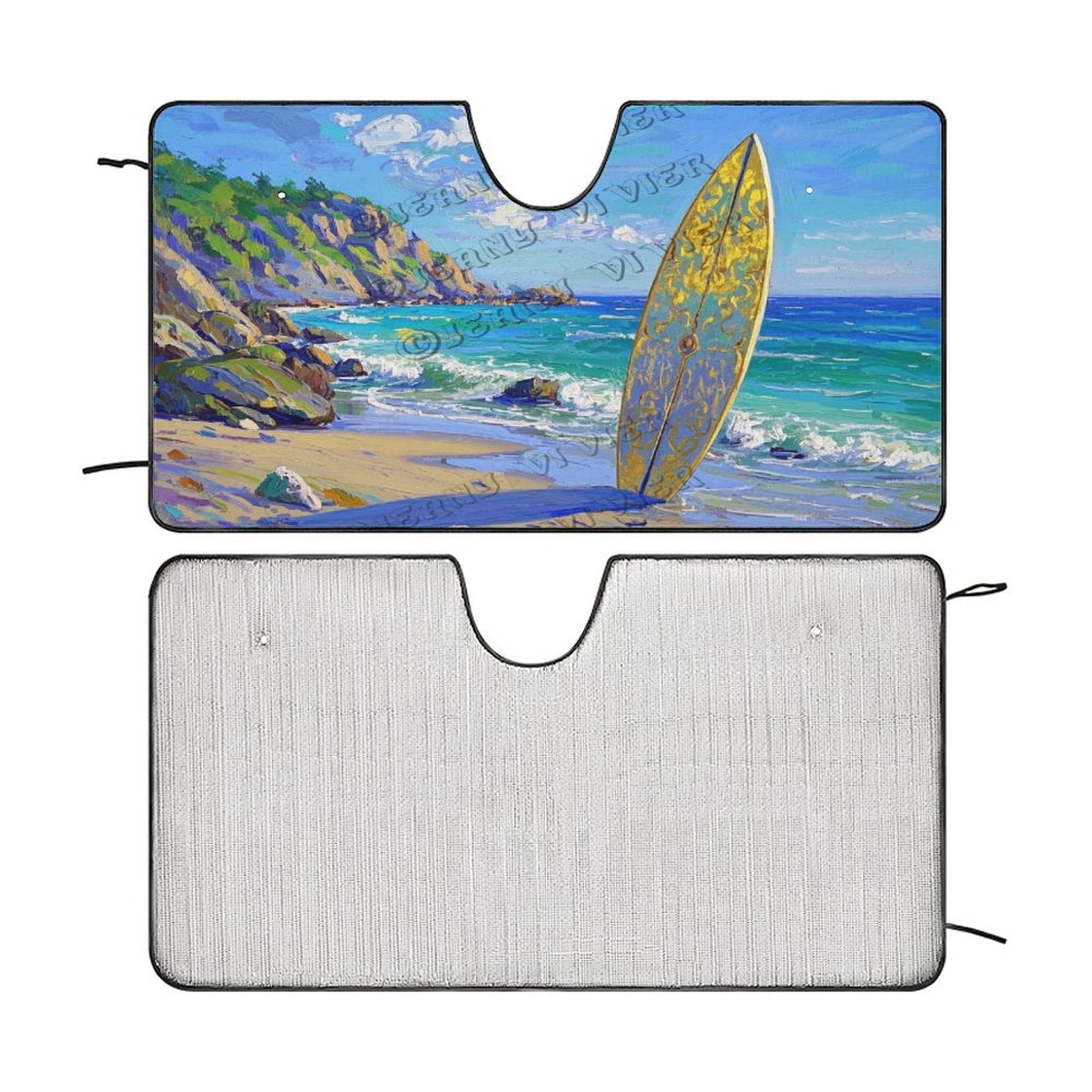 Surfboard Car Windshield Sunshade Cover & Accordion Window Cover Car ...