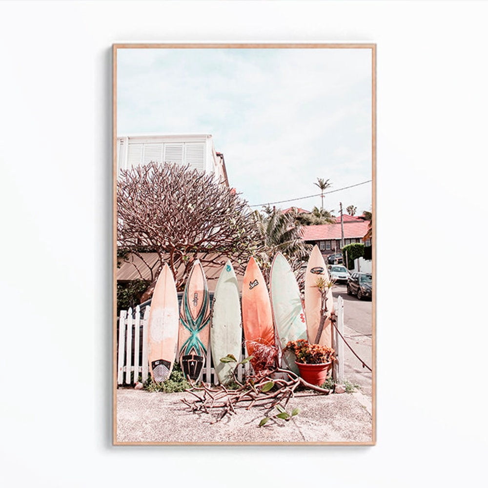 Surfboard Digital Print Art, Surf Wall Art Print, Beach Poster Art ...