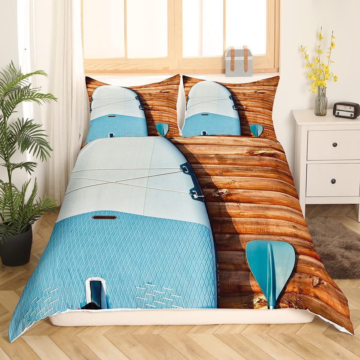 Surfboard Duvet Cover Colorful Surfing Sea Pattern Summer Travel ...