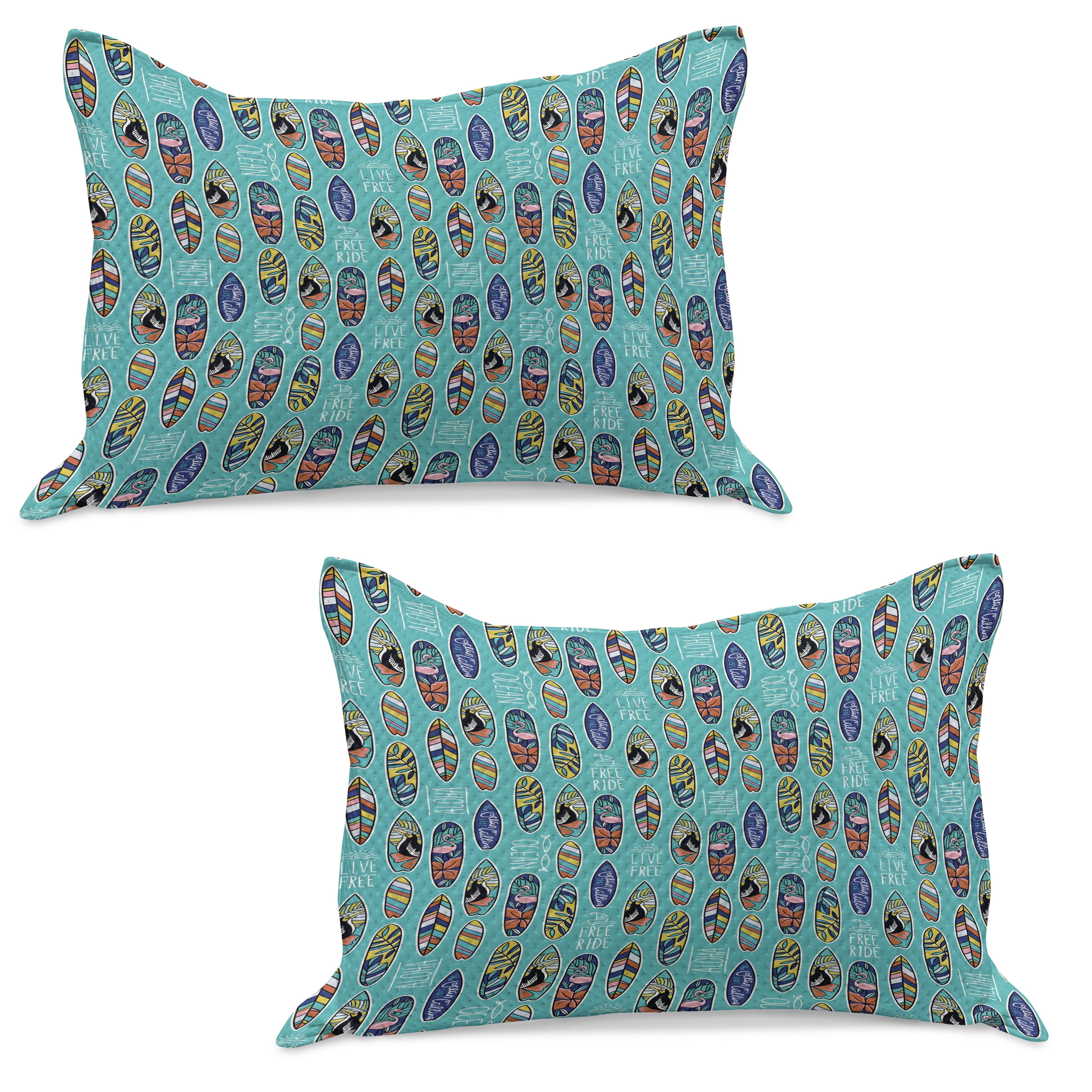 Surfboard Knitted Quilt Pillowcover Set of 2, Aloha Hawaii Live Free ...