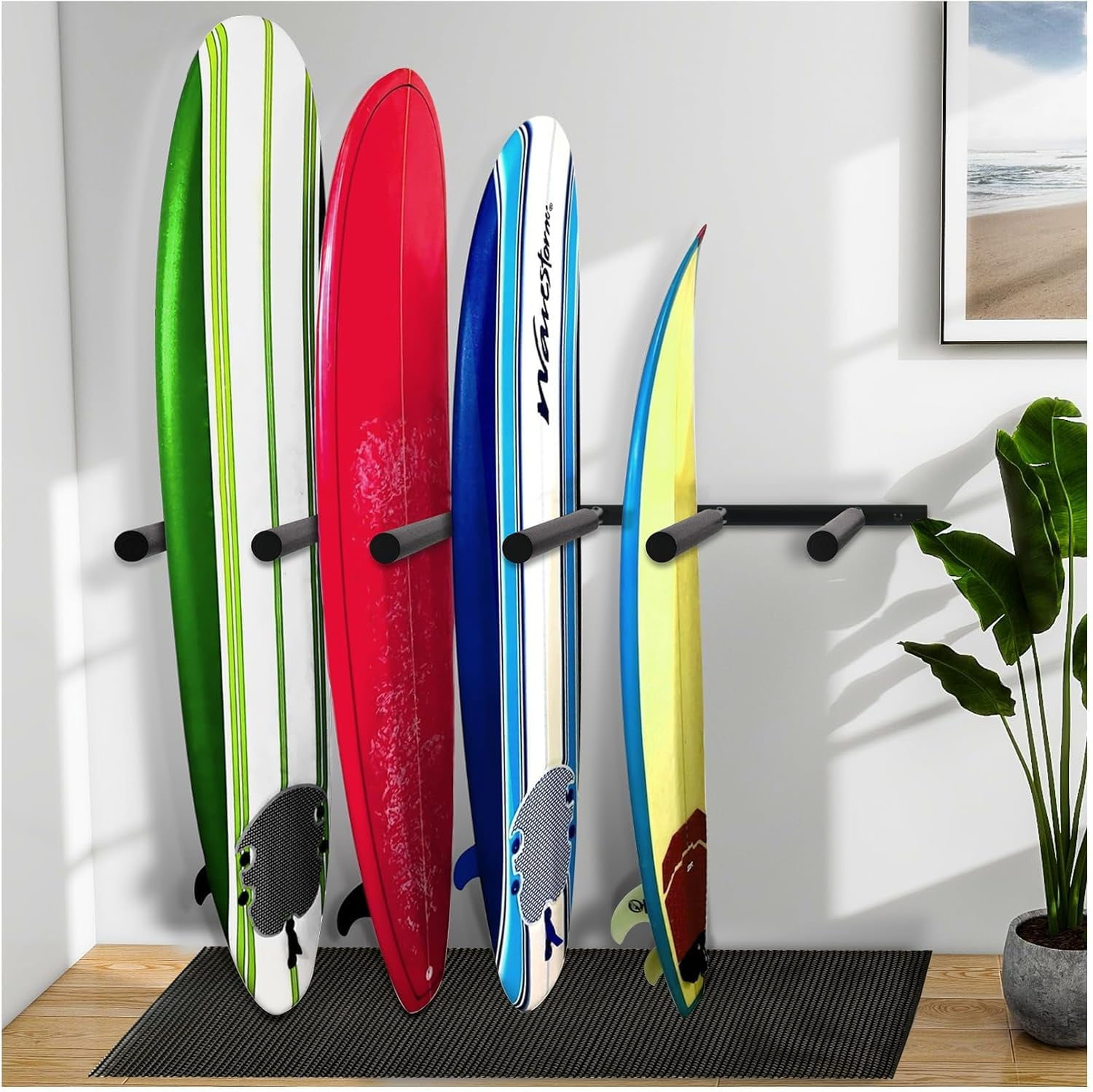 Surfboard Rack Vertical Surfboard Wall Mount - 4 Arms / 6 Arms Storage ...
