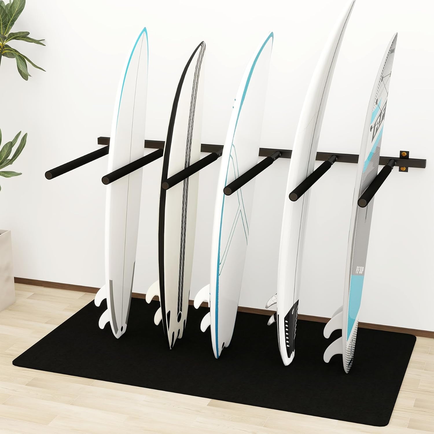 Surfboard Rack Wall Mount 6 Arms/8 Arms, Surfboard Rack for Wall with ...