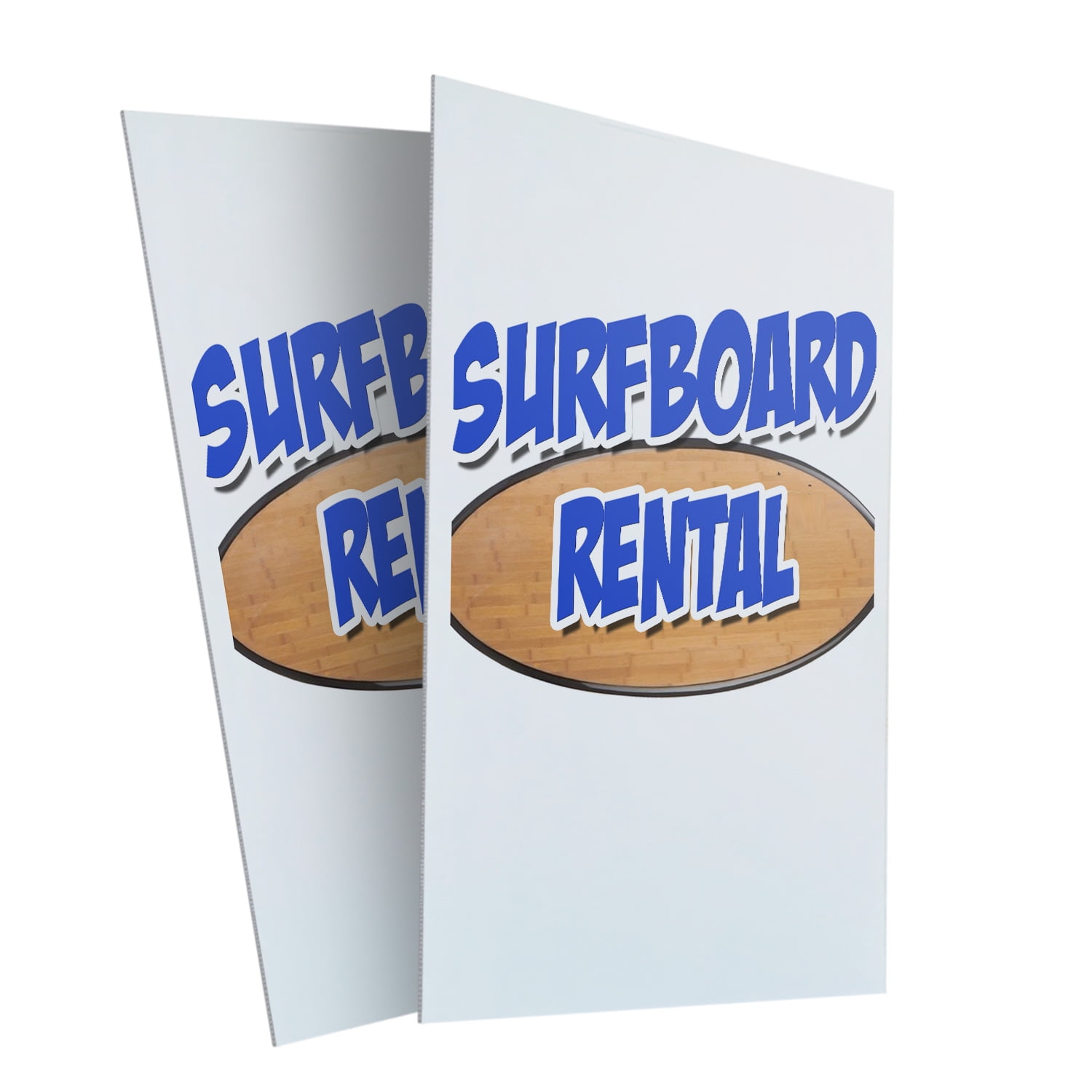 Surfboard Rental (2-PACK) 24" x 36" Plastic Signs | Sign Insert 4mm ...