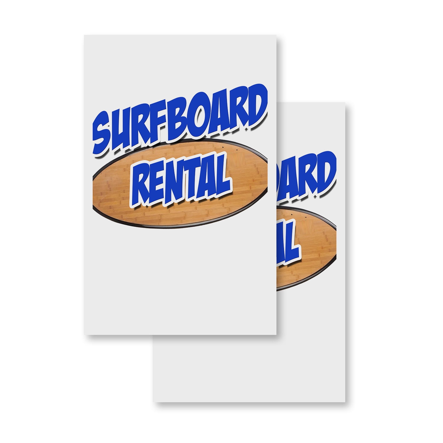 Surfboard Rental (2-PACK) 24" x 36" Vinyl Decals | Sign Insert Peel ...