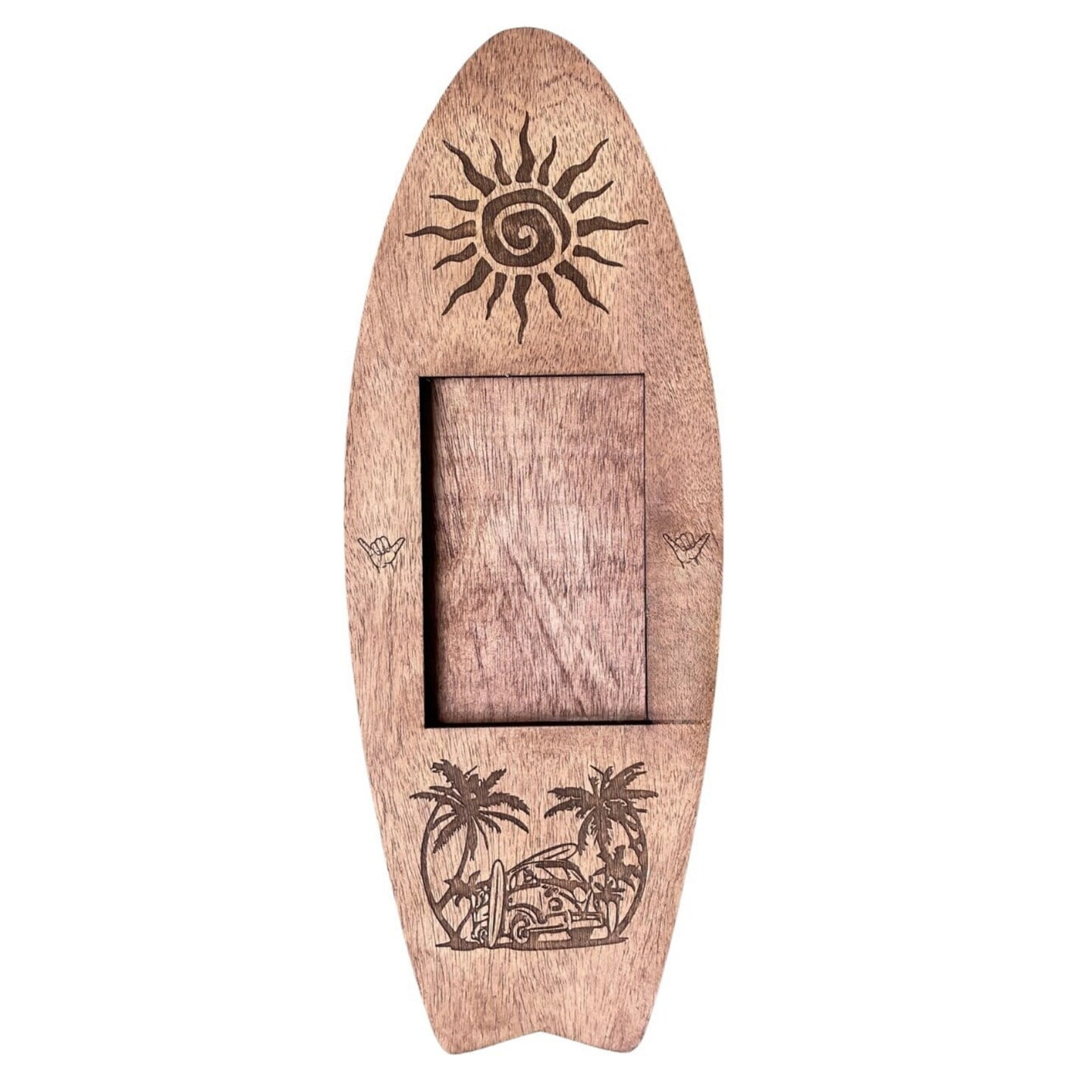 Surfboard Rustic Wooden Picture Frame 6x16 — Holds 5x7 Photo, Beach ...