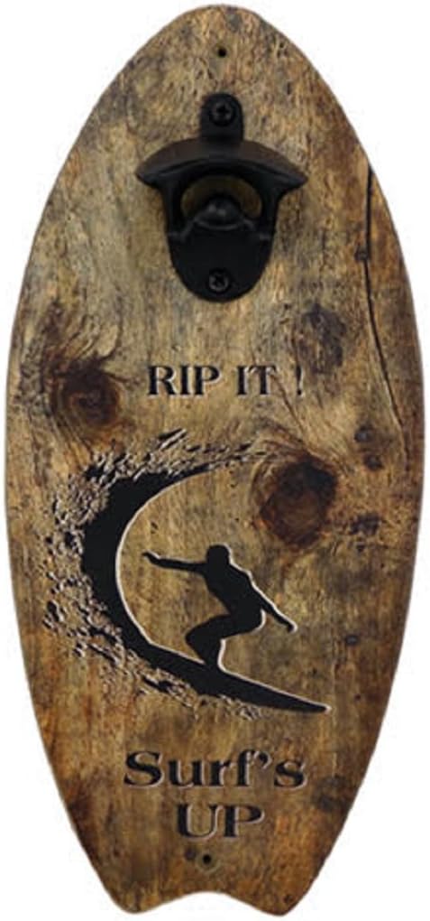 Surfboard Shaped Beer Bottle Opener Wood Plaque - Walmart.com