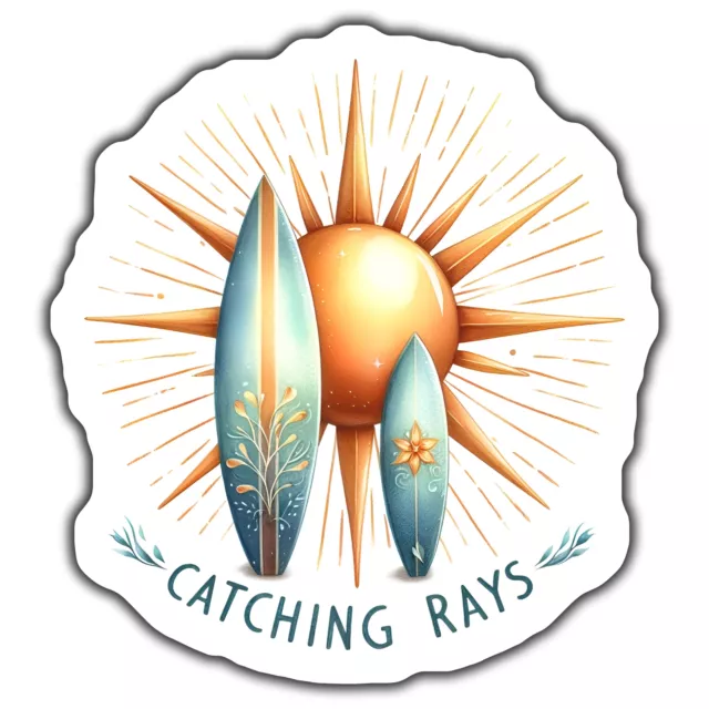 Surfboard Sun Sticker, Surfing Decal, Beach Sticker, Coastal Vibes ...