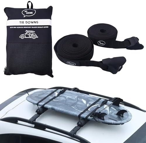 Surfboard Tie Down Straps (Pair) for Roof Rack Crossbars - Easy to Use ...