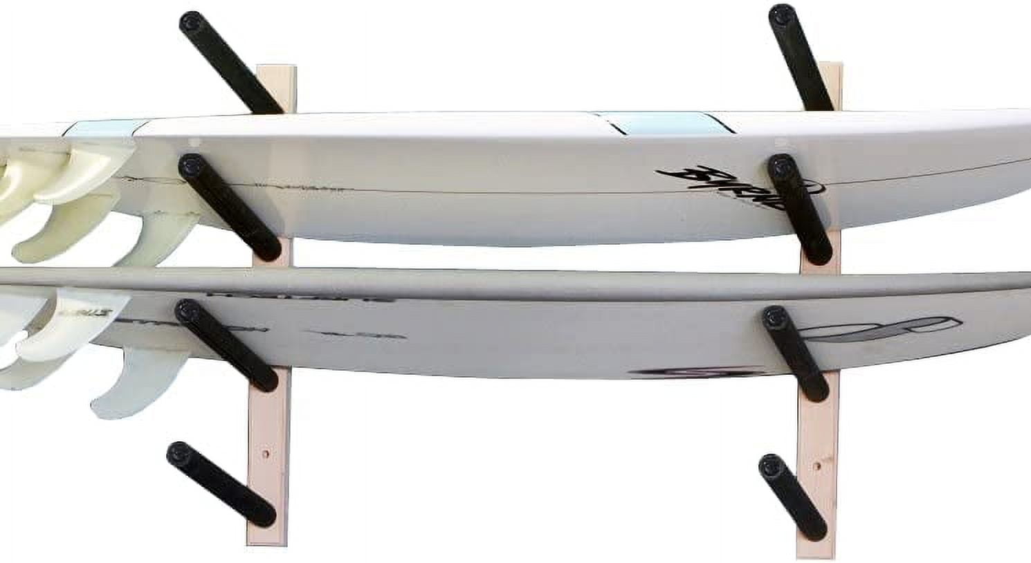Surfboard, Wakeboard, Kiteboard Wall Rack Mount - Holds 4 Boards ...