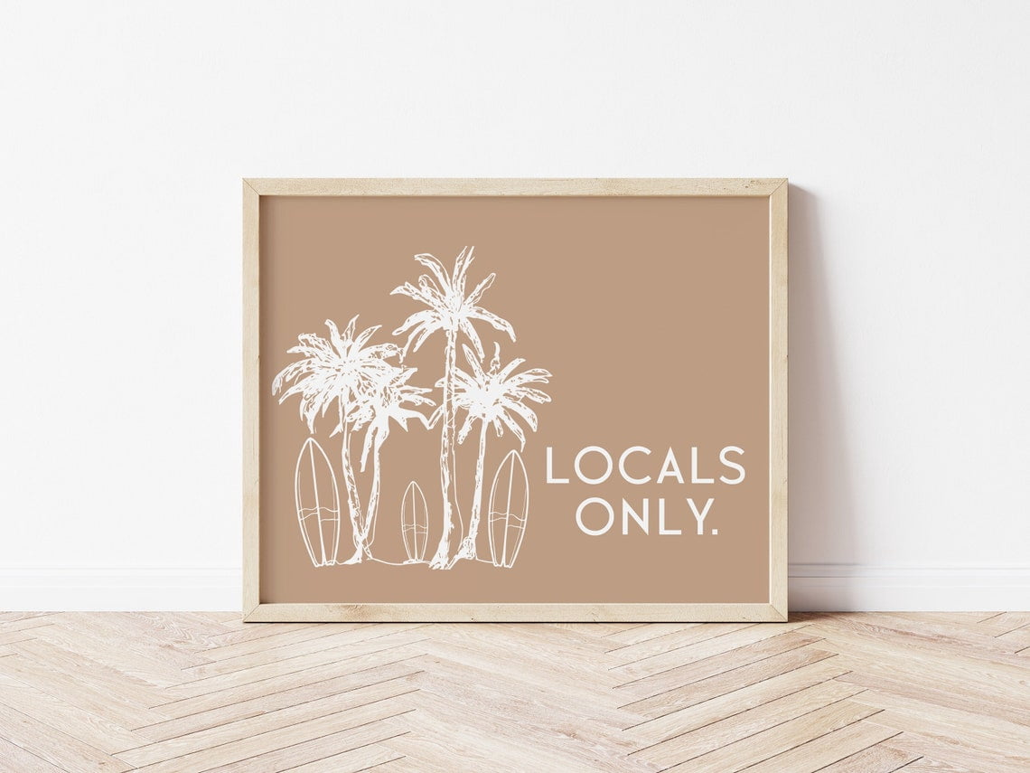 Surfboard Wall Art Coastal Cowgirl Poster Locals Only Beach House Decor ...