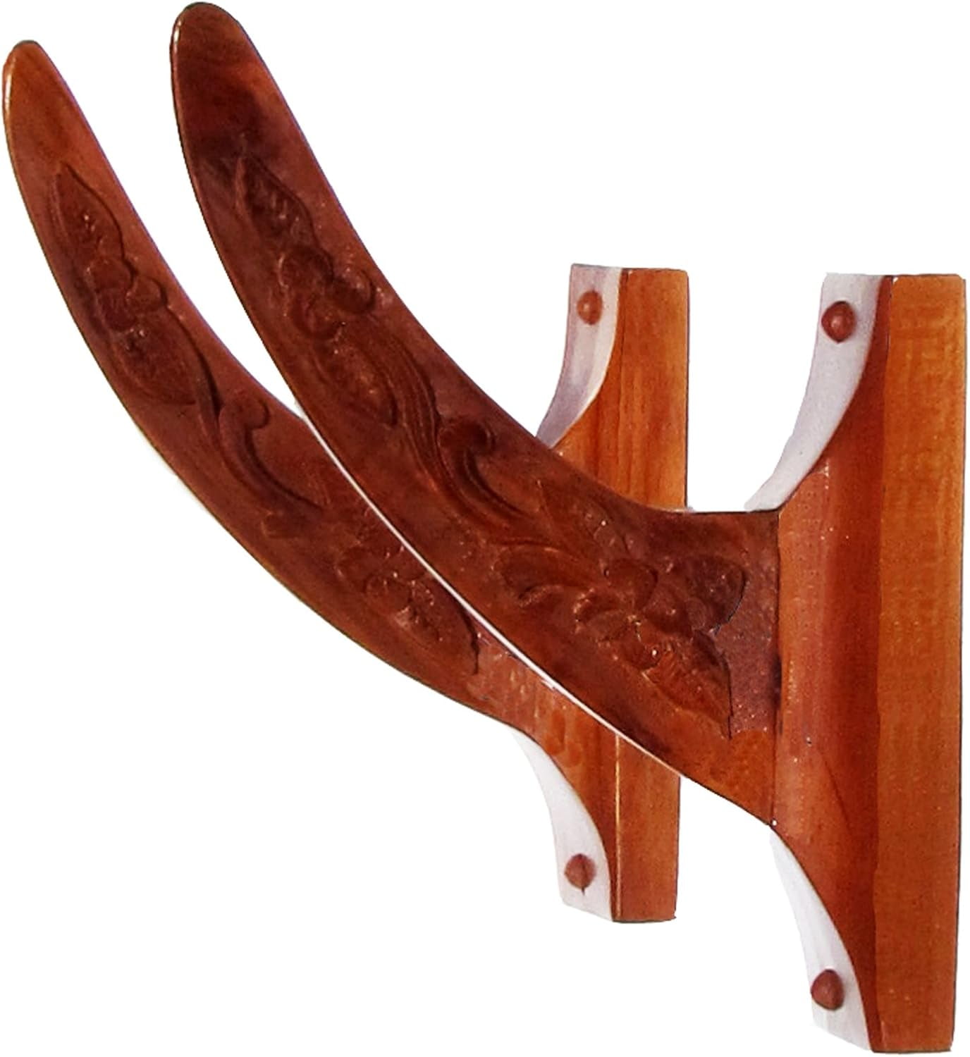 Surfboard Wall Racks Hand Carved Eco Teak Wood Hawaiian Plumeria Motif ...