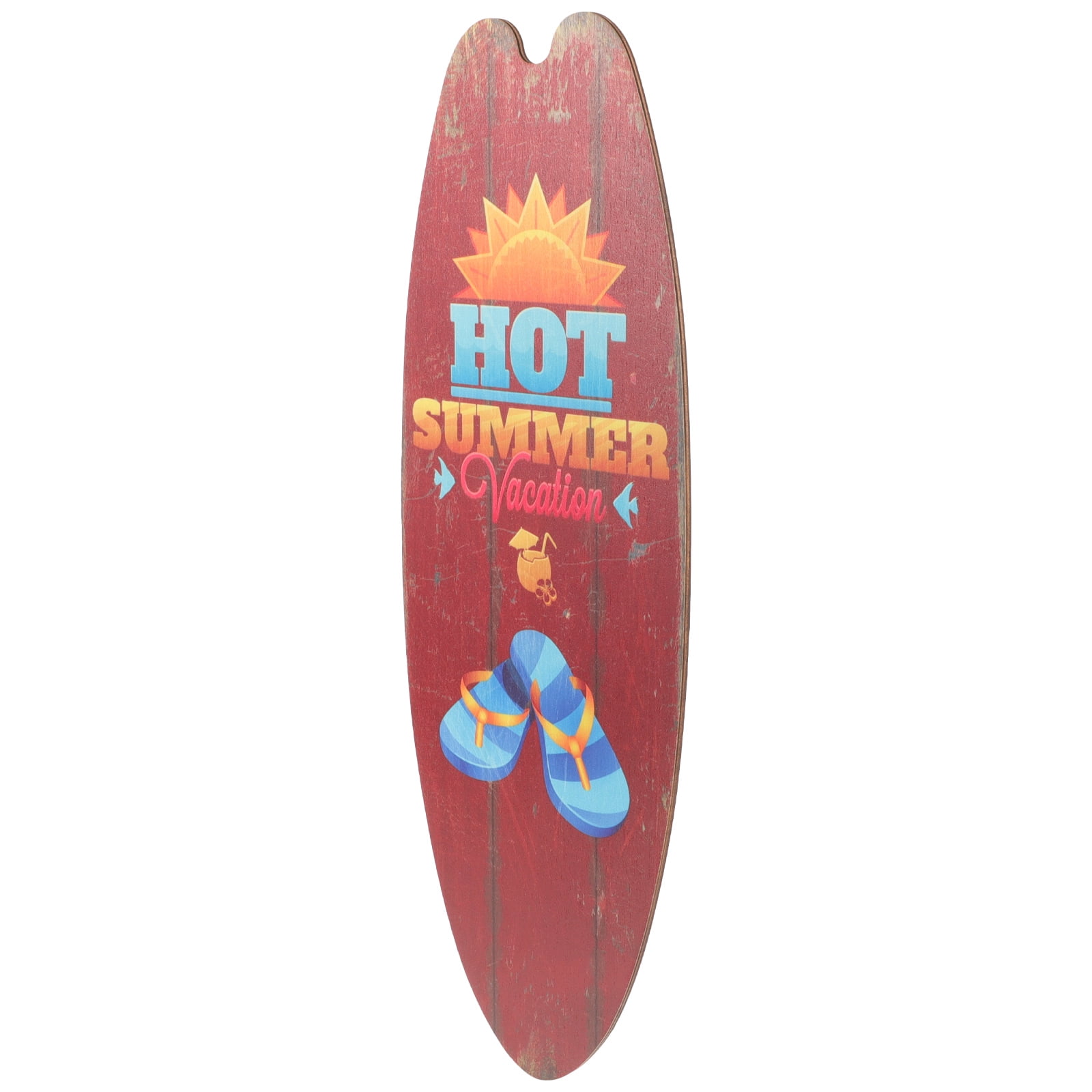 Surfboard Wooden Sign Wall Decor Emblems Vintage Beach Theme Home Bar ...