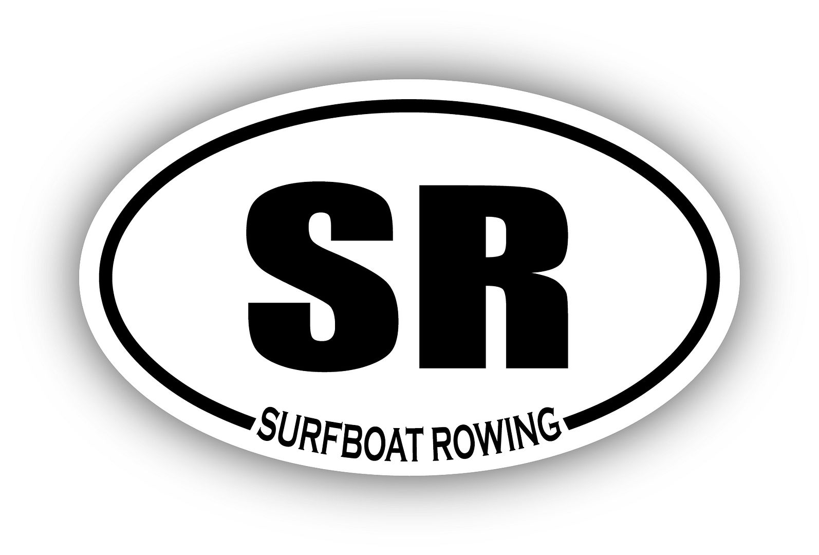 Surfboat Rowing SR Oval Bumper Sticker 3M Vinyl Decal 3 in x 5 in ...