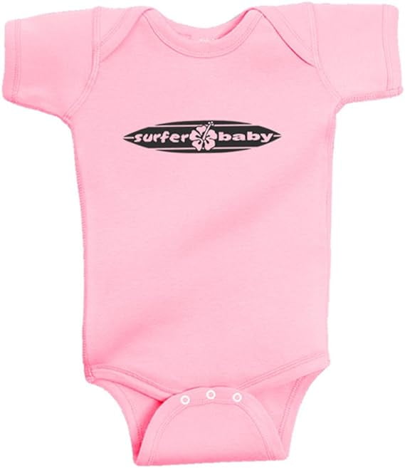 Surfer Baby Horizontal Surfboard Logo 100% Cotton One Piece Bodysuit (6 ...