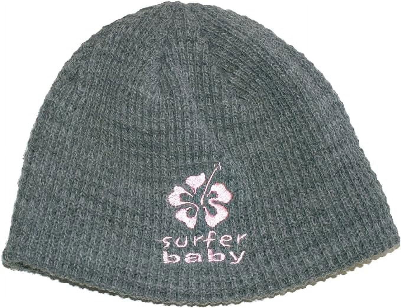 Surfer Baby Logo Grey Knit Beanie Hat Skullcap w/Soft Fleece Lining for ...