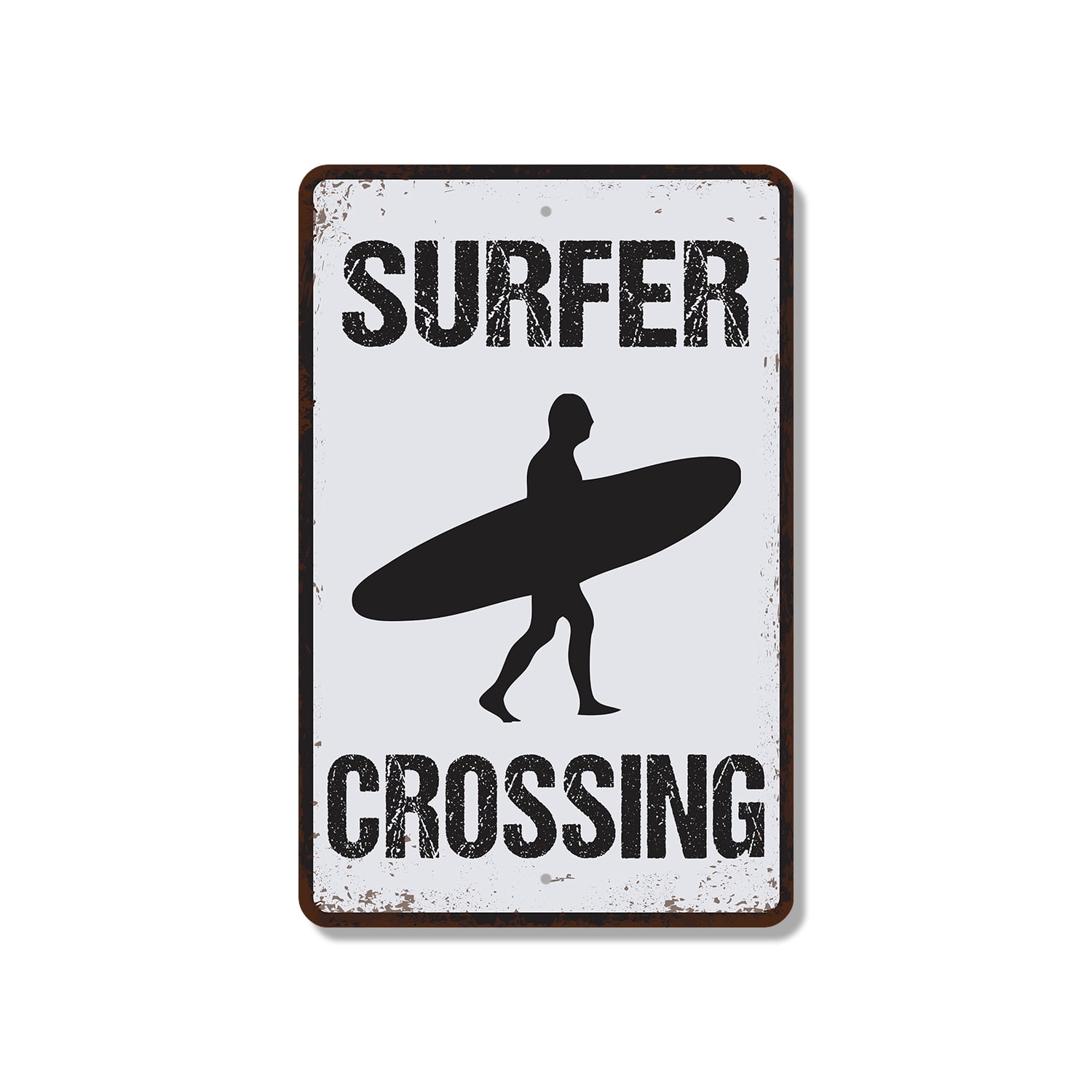Surfer Crossing 13 Inch x 20 Inch Novelty Plastic Sign Watch For Boards ...