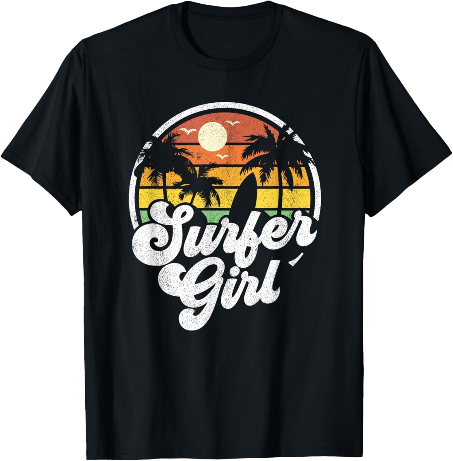 Surfer Girl Beach Retro 70s Summer Surfing Vacation Gift T-Shirt men ...