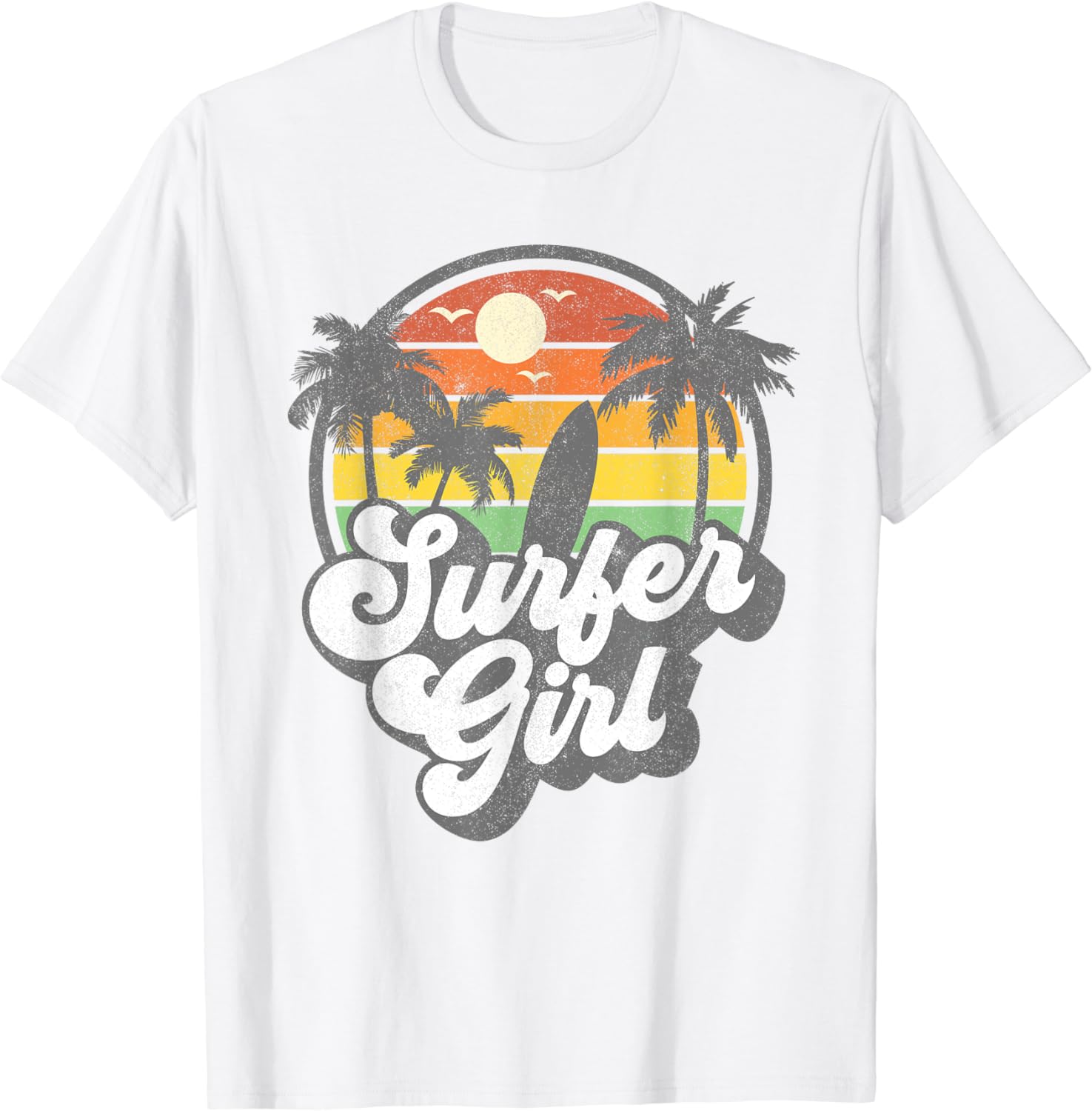 Surfer Girl Beach Retro 70s Vintage Surfing Vacation Gift T-Shirt ...