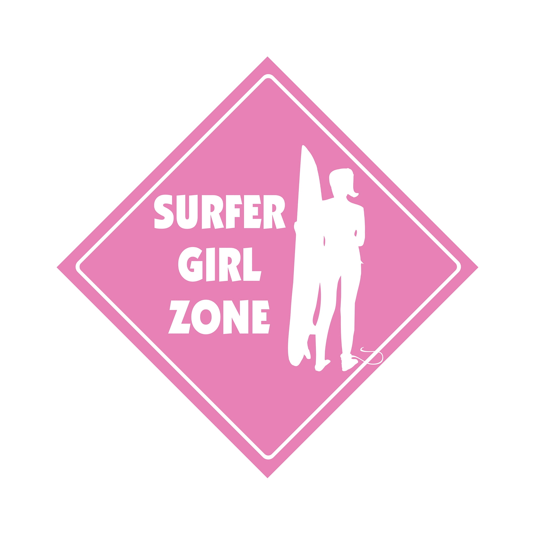 Surfer Girl Crossing Sign Zone Xing | Indoor/Outdoor | 14" Tall surfing ...