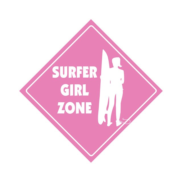 Surfer Girl Crossing Sign Zone Xing | Indoor/Outdoor | 14" Tall surfing ...
