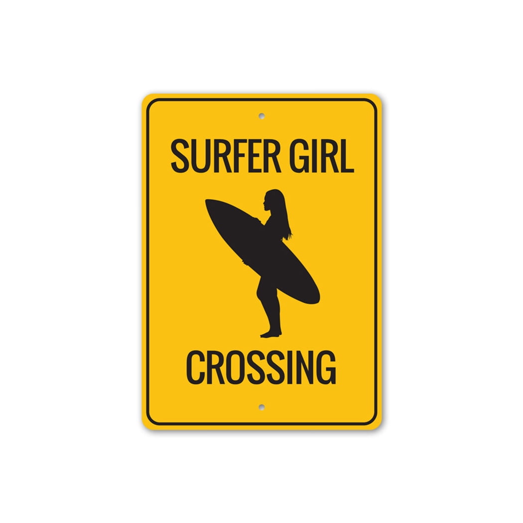 Surfer Girl Crossing, Surfer's Area Sign, Surfer Girl, Surfboard, Rides ...