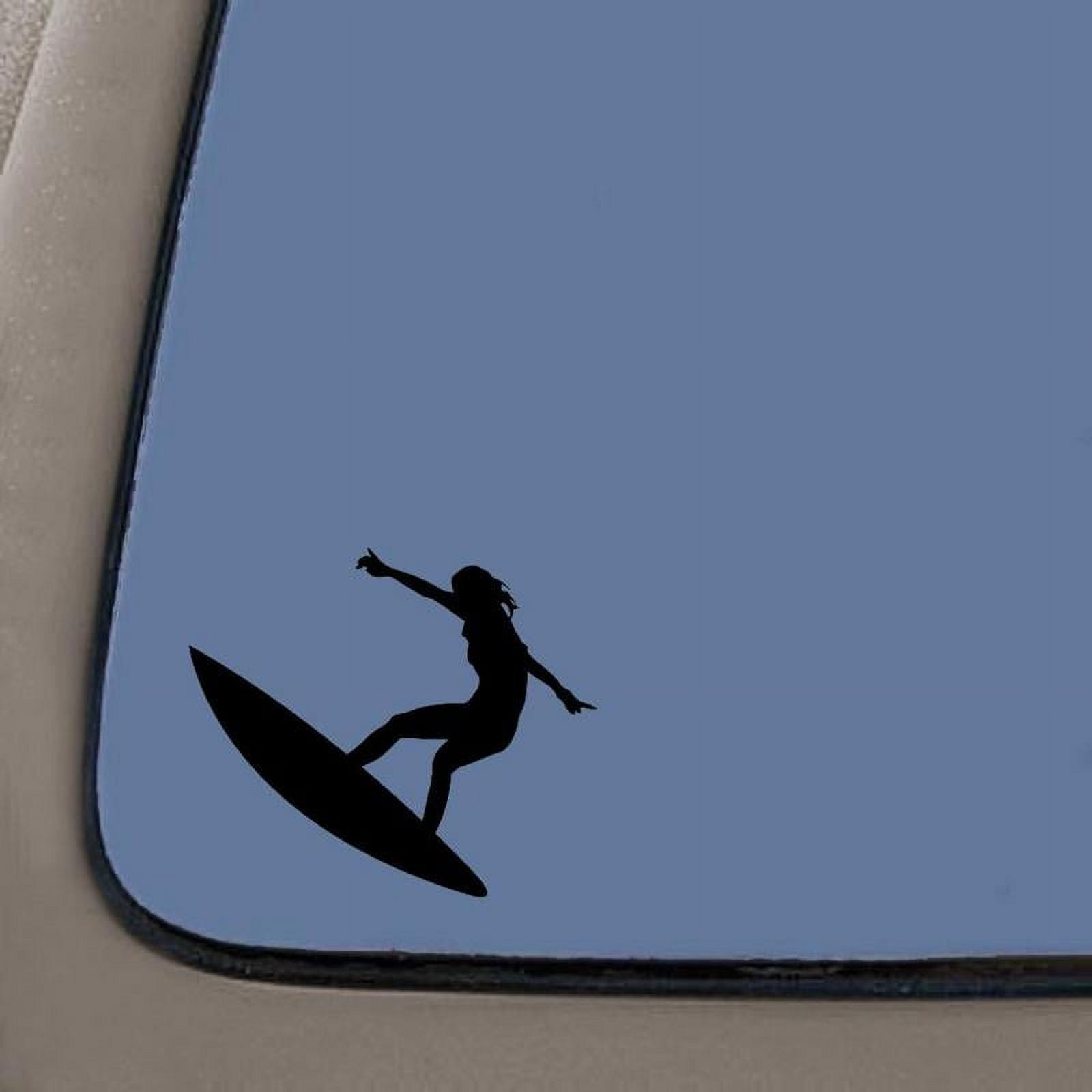 Surfer Girl Decal | 5.5-Inches Wide | Black Vinyl | Car Truck Van SUV ...