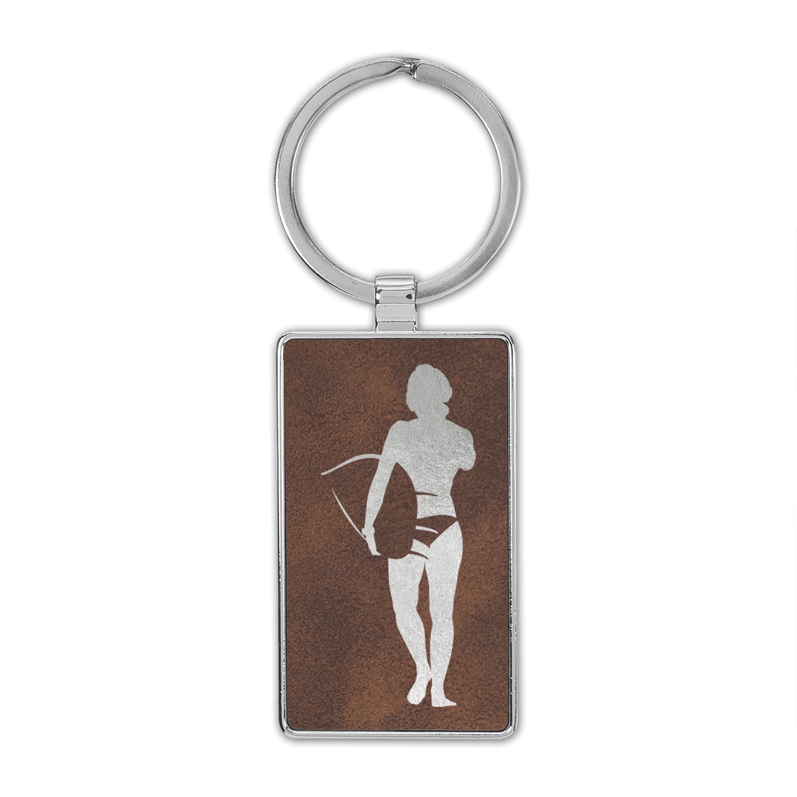 Surfer Girl Premium Leatherette Keychain surf surfing - Rustic ...