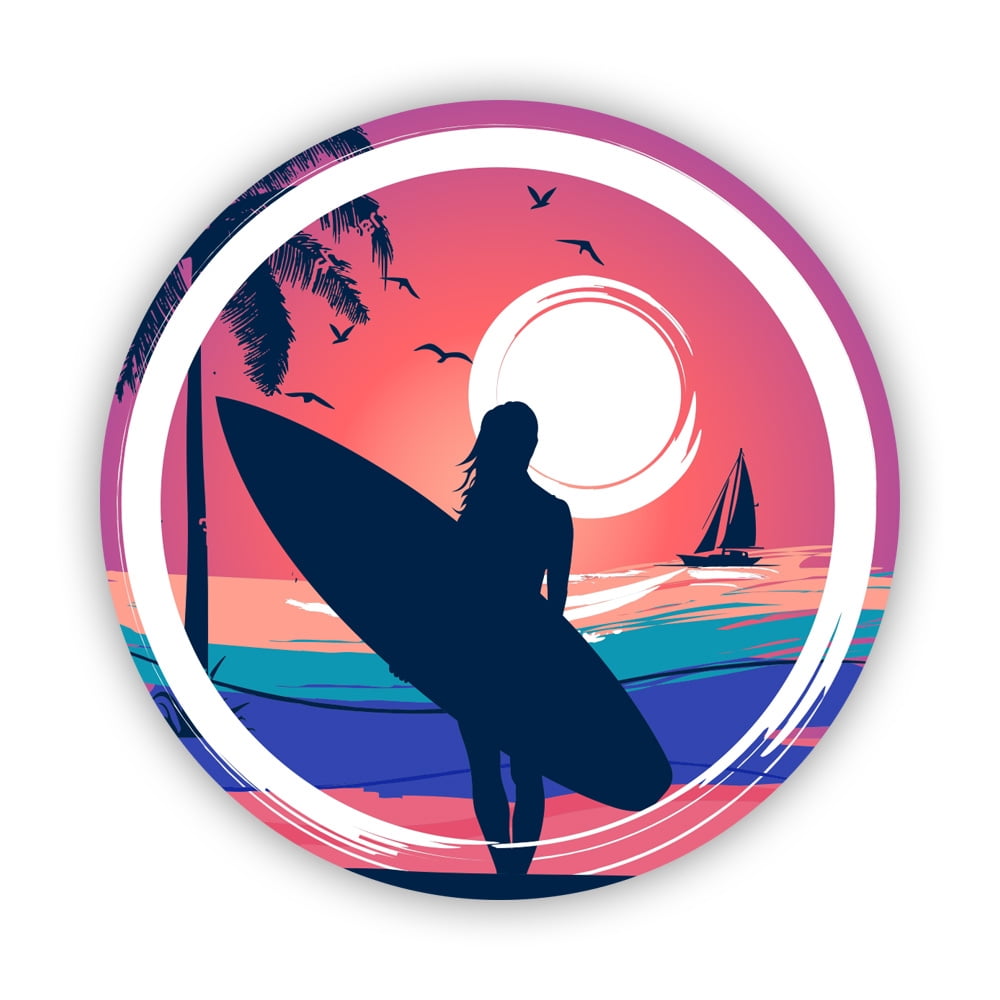 Surfer Girl Sticker Decal - Self Adhesive Vinyl - Weatherproof - Made ...