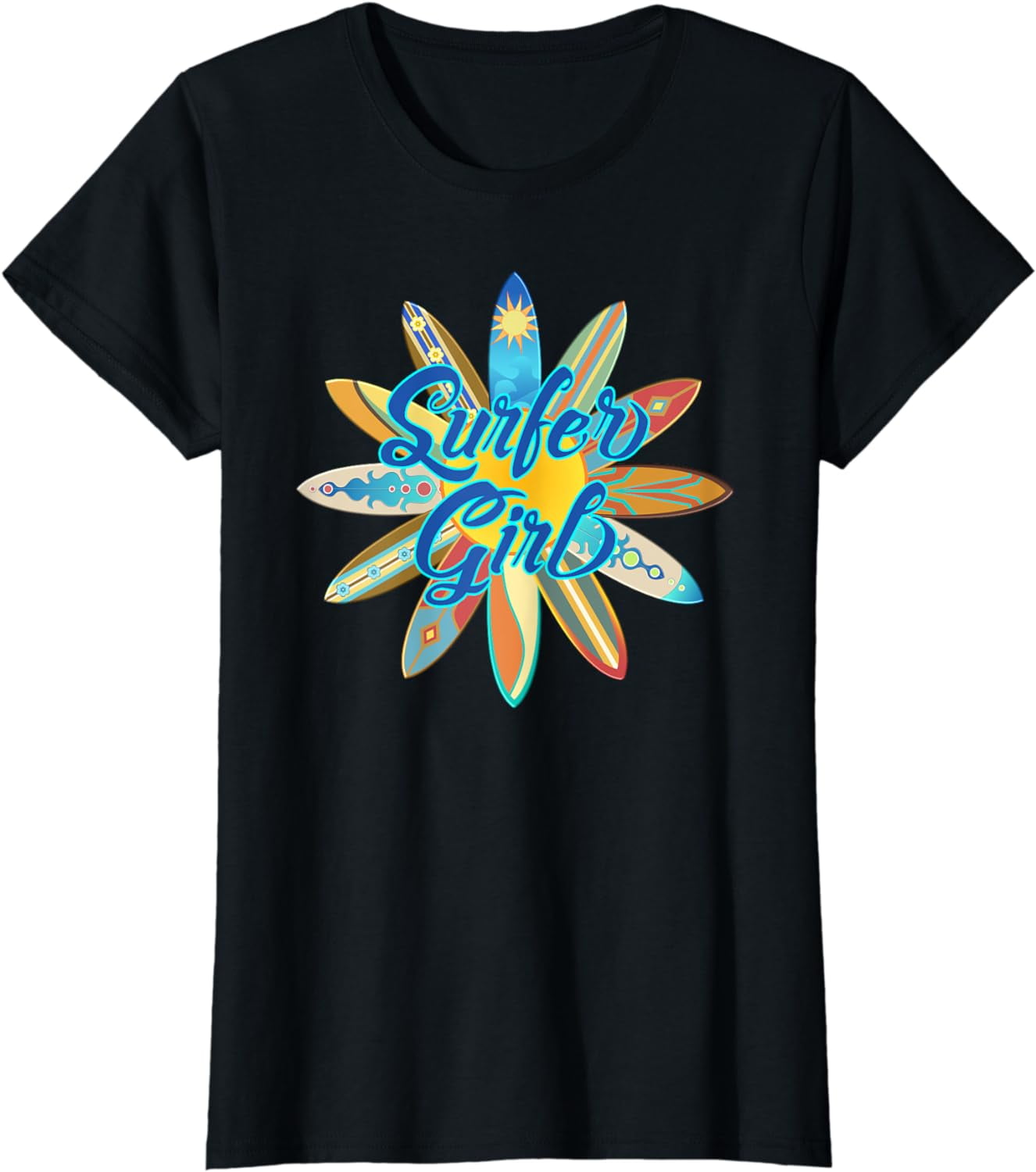 Surfer Girl Surfboard Summer Surf T-Shirt - Walmart.com