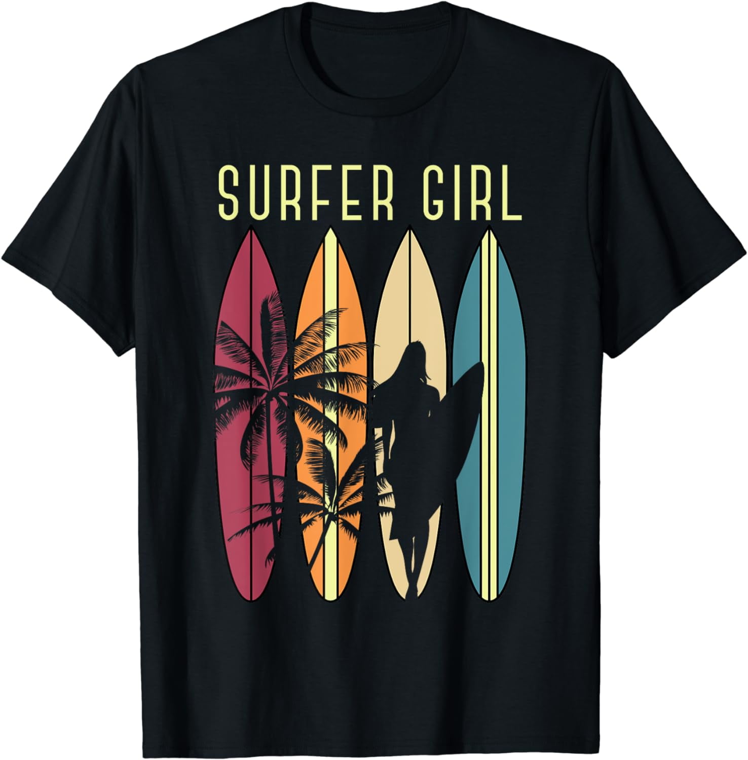 Surfer Girl Surfboard Surfing Women Girls Surf Ocean Surfing T-Shirt ...