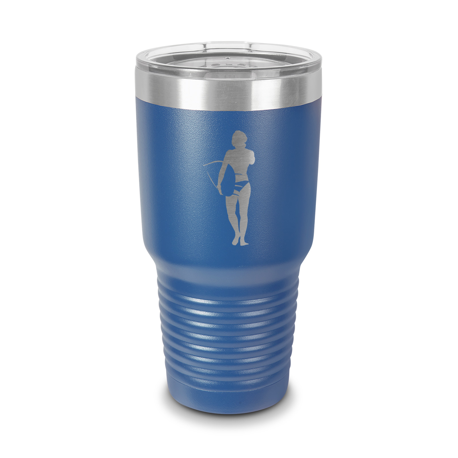 Surfer Girl Tumbler 30 oz - Laser Engraved w/ Clear Lid - Stainless ...