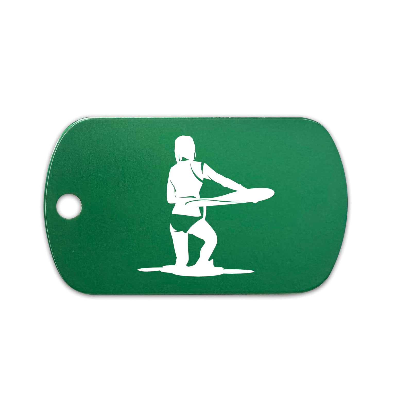 Surfer Girl V3 GI Dog Tag Aluminum Keychain surf surfing - Green ...