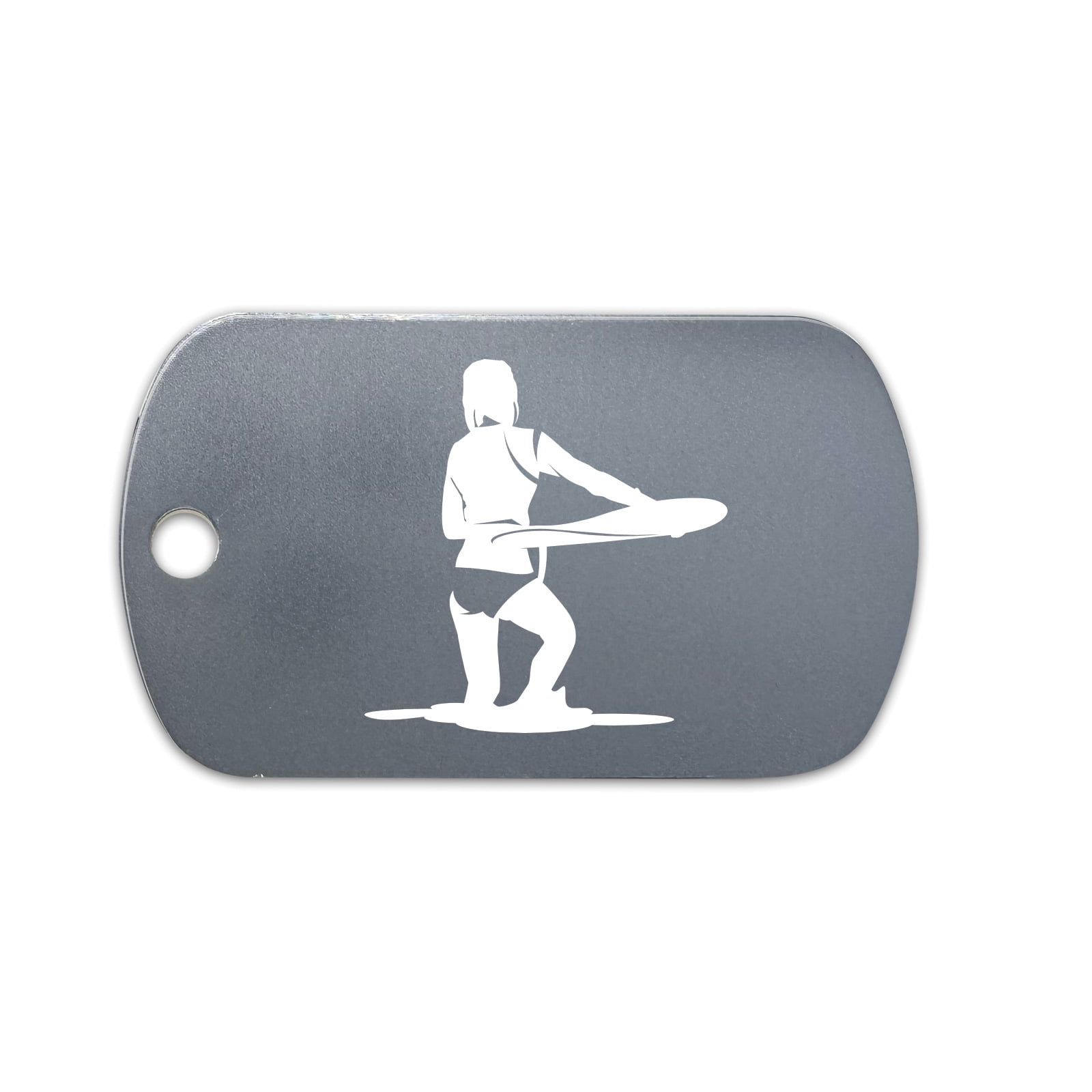 Surfer Girl V3 GI Dog Tag Aluminum Keychain surf surfing - Silver ...