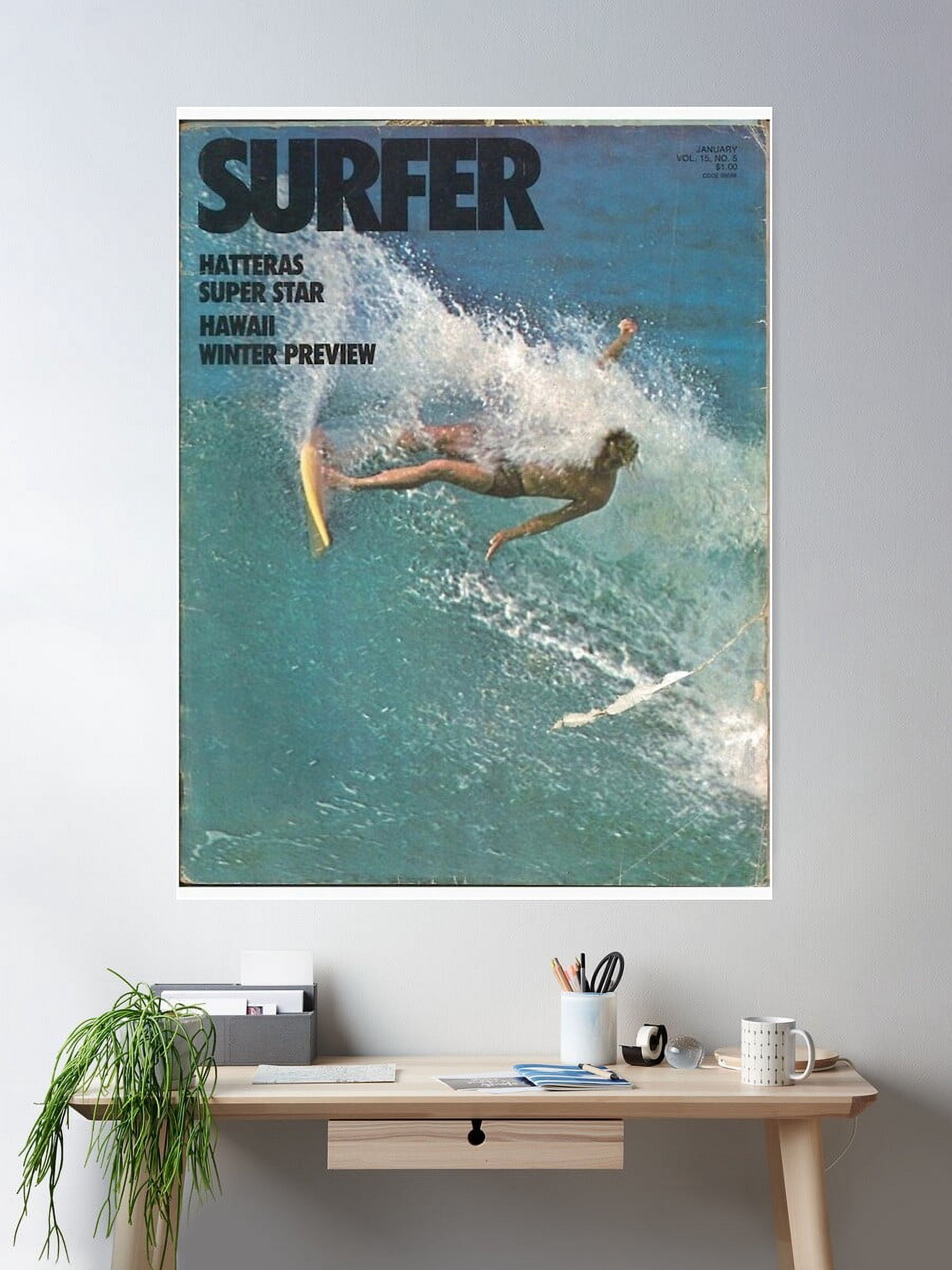 Surfer Magazine Vintage Poster Poster Wall Art, Modern Wall Decor For ...