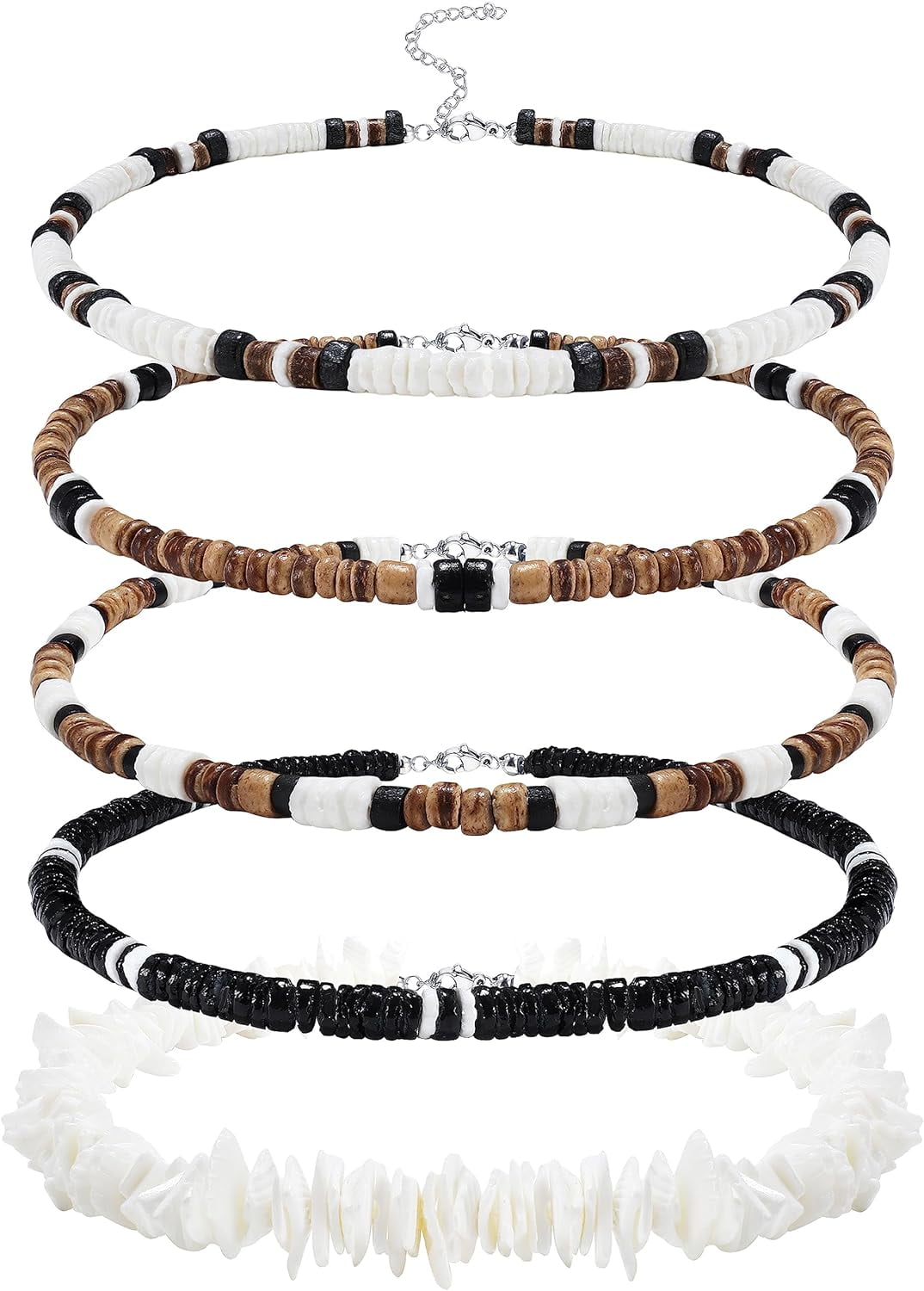 Surfer Necklace for Men Puka Shell Necklace Men Sea Shell Necklace Clam ...