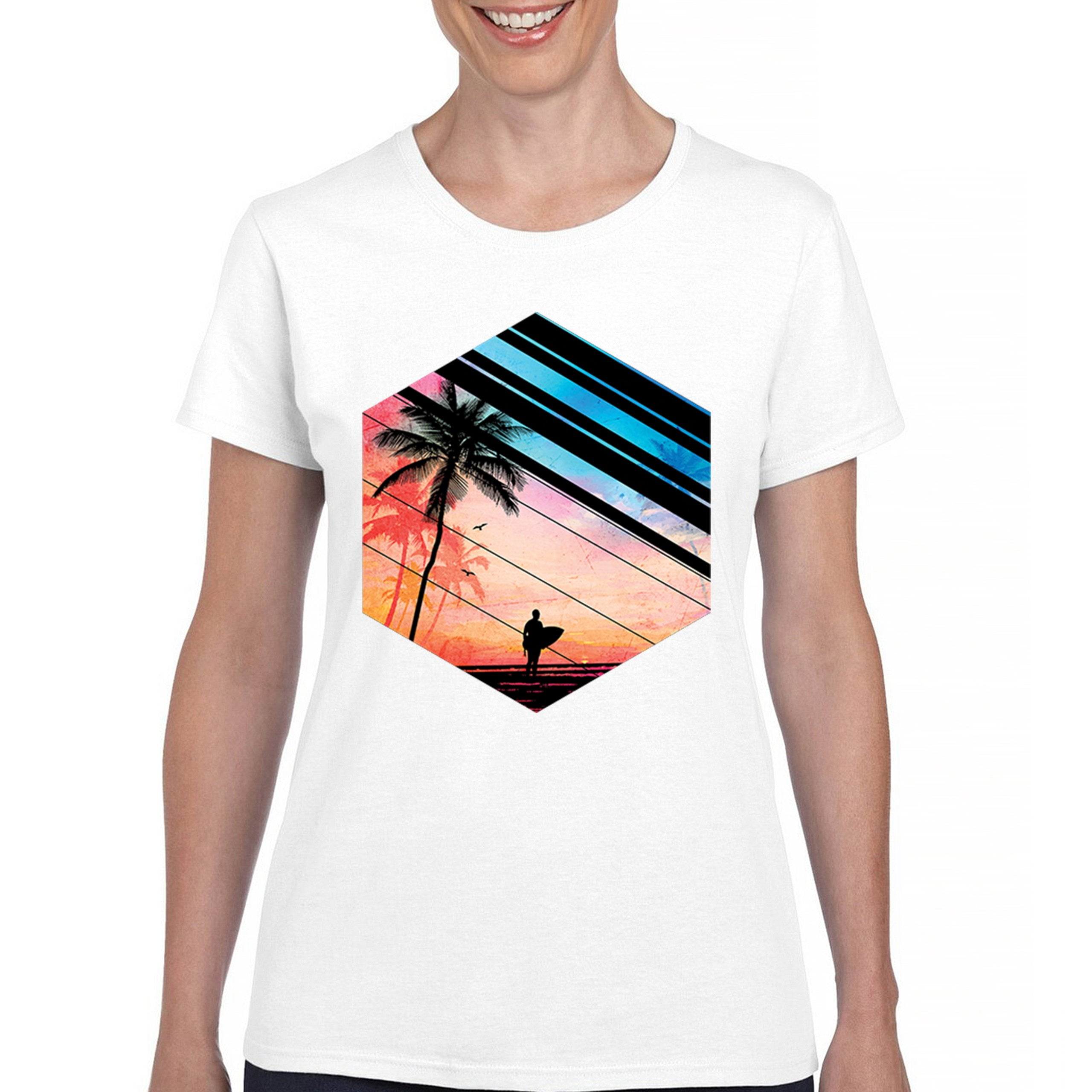 Surfer Paradise T-Shirt Vintage Ocean Summer Surfing Wave Vacation Sea ...