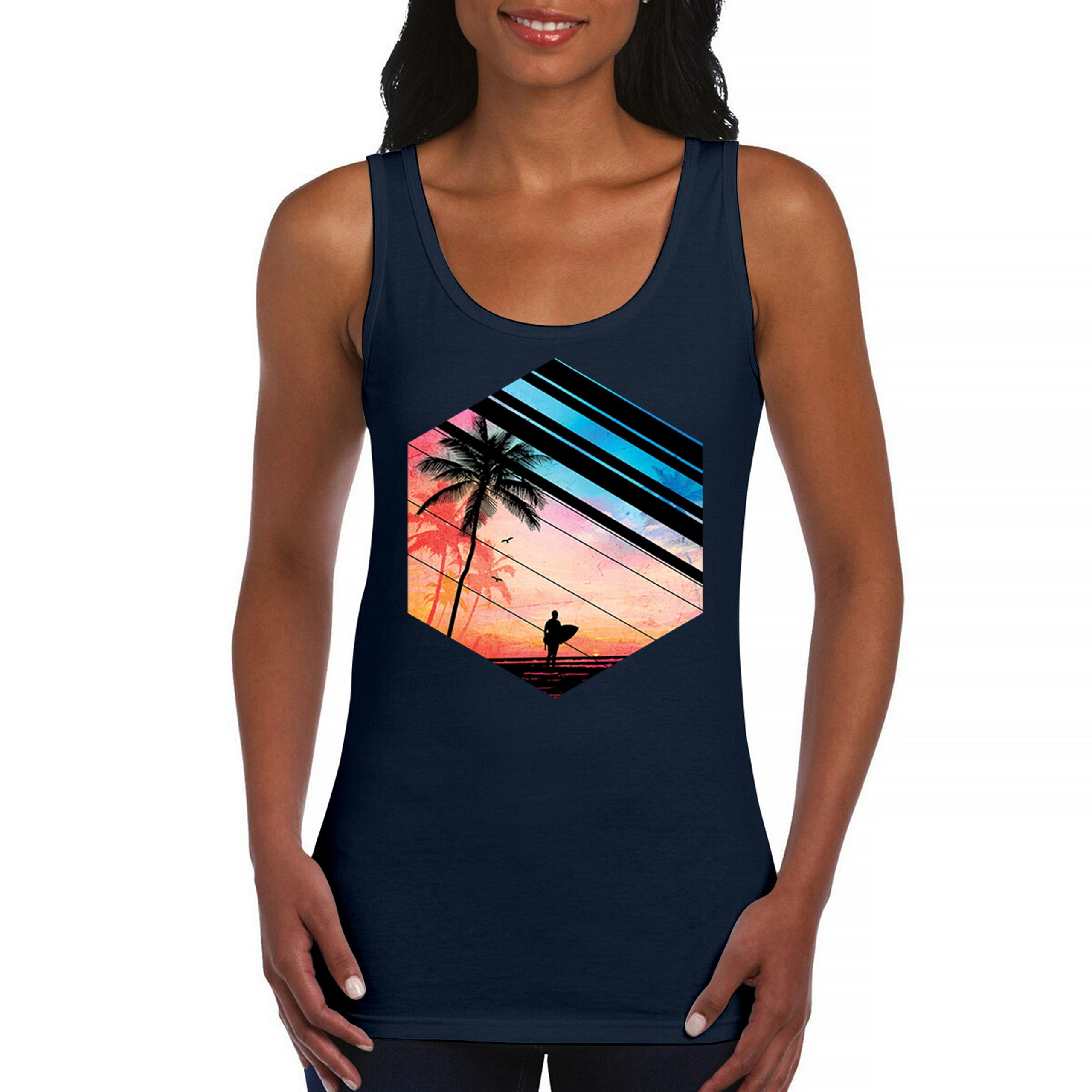 Surfer Paradise Women's Tank Top Vintage Ocean Summer Surfing Wave ...