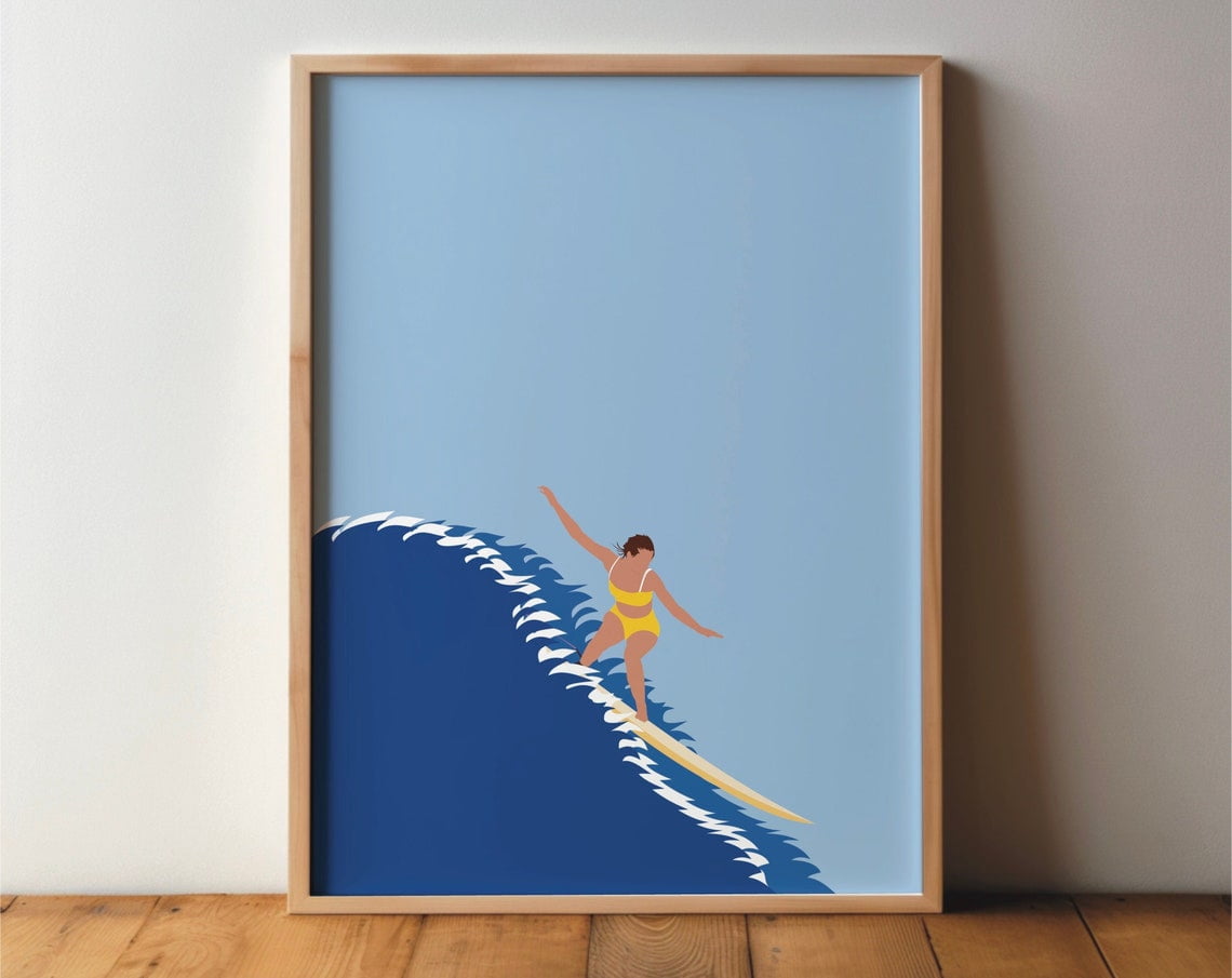 Surfer Poster - Sports Friends - Art, Minimal, Modern, Sport, Hobby, A4 ...