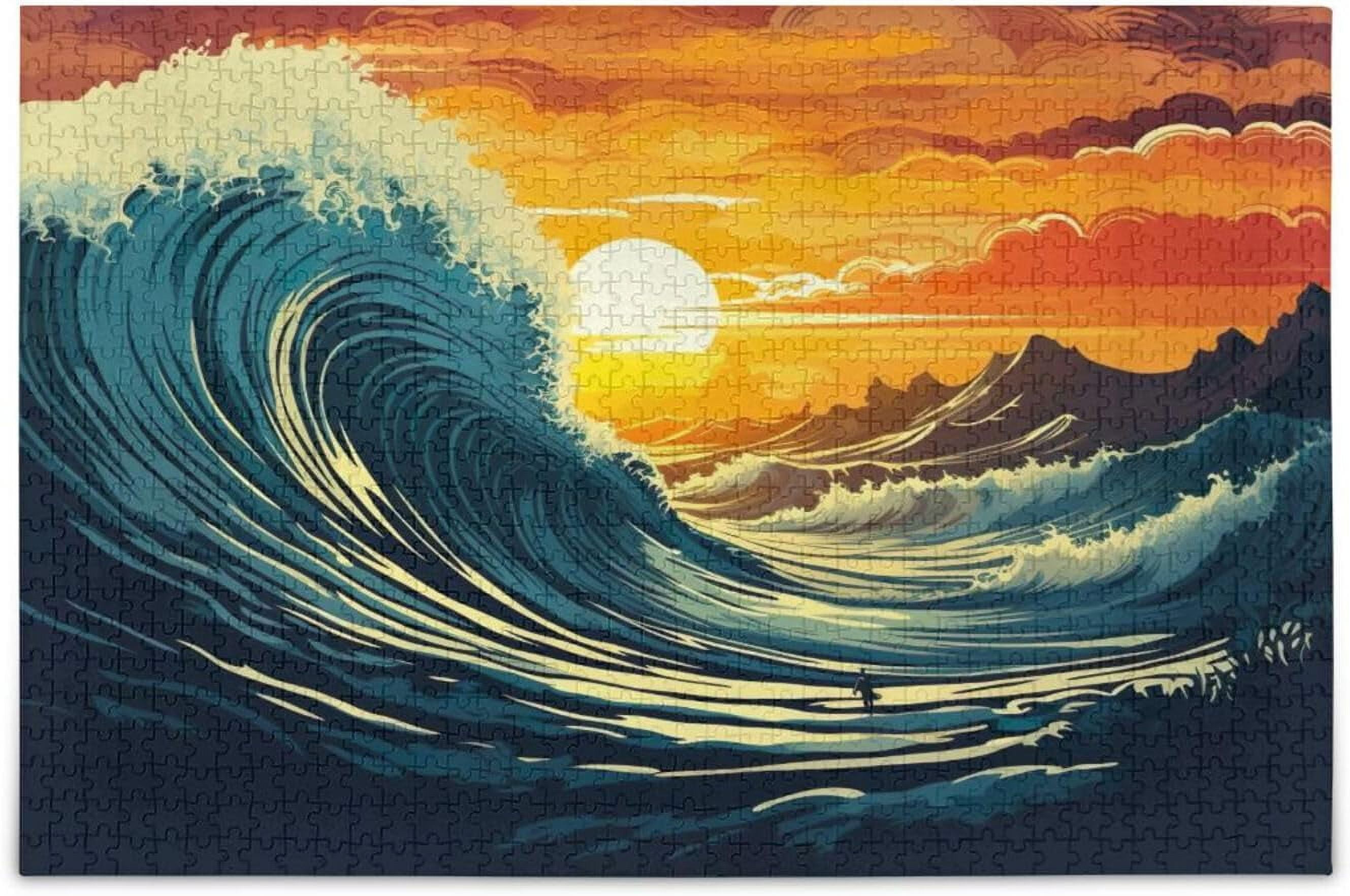 Surfer Riding Waves Jigsaw Puzzles for Adults 1000 Pieces, Die-Cut ...