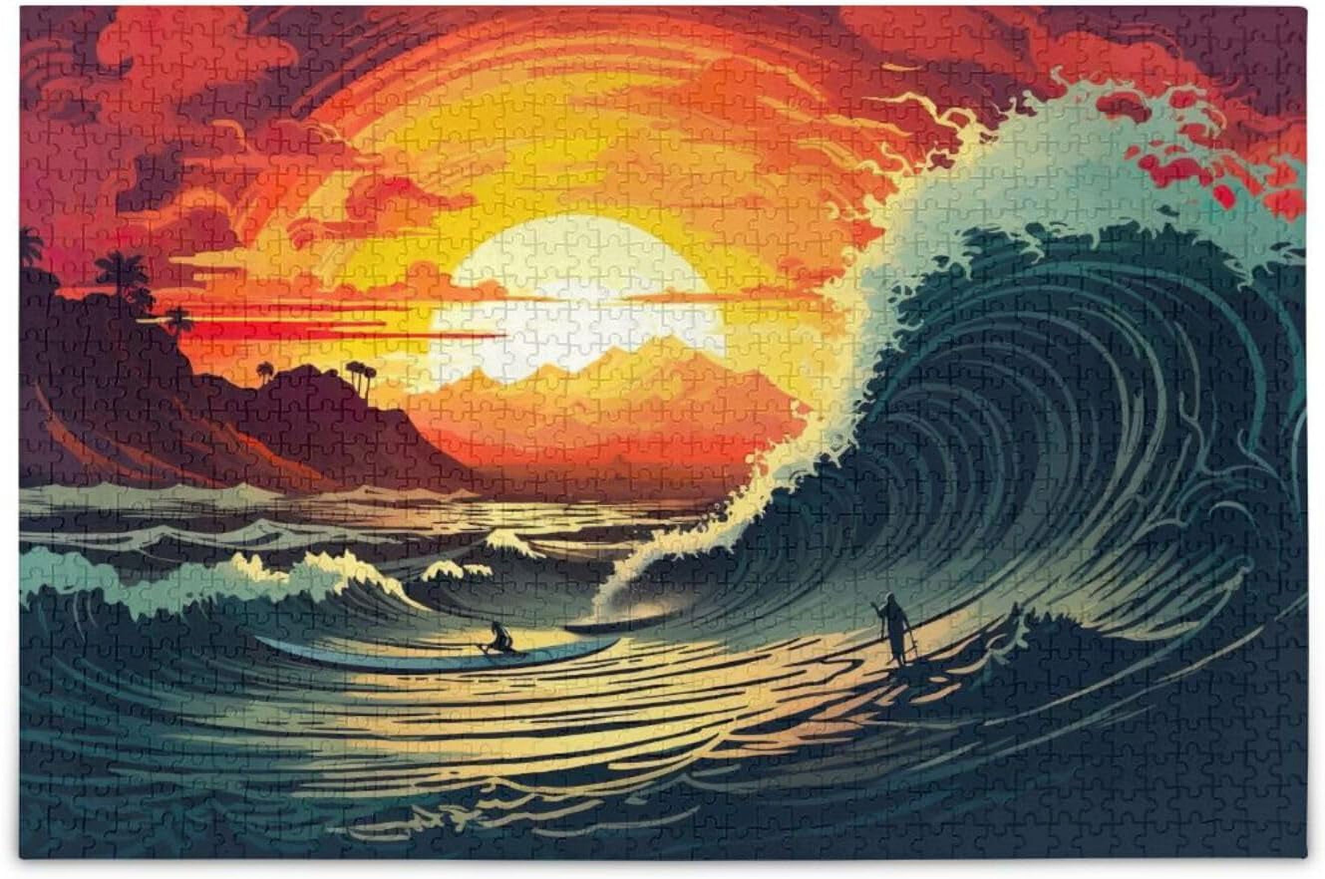 Surfer Riding Waves Jigsaw Puzzles for Adults 500 Pieces, Die-Cut ...