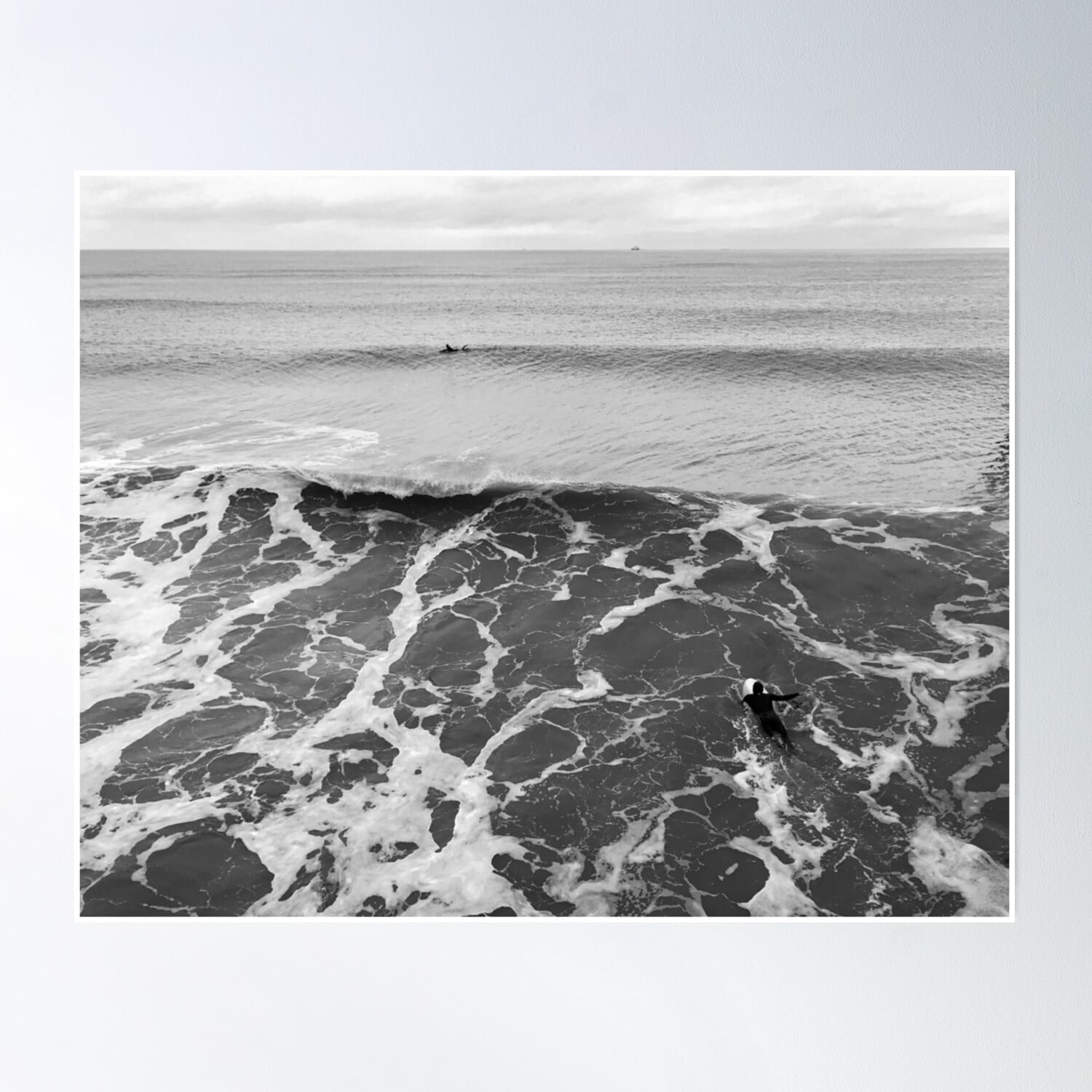 Surfer Riding Waves Off The Suffolk Coast In Southwold Poster Wall Art ...