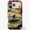 Surfer Silhouette Sunset Tropical Wave for iPhone Case 11 through 17 ...