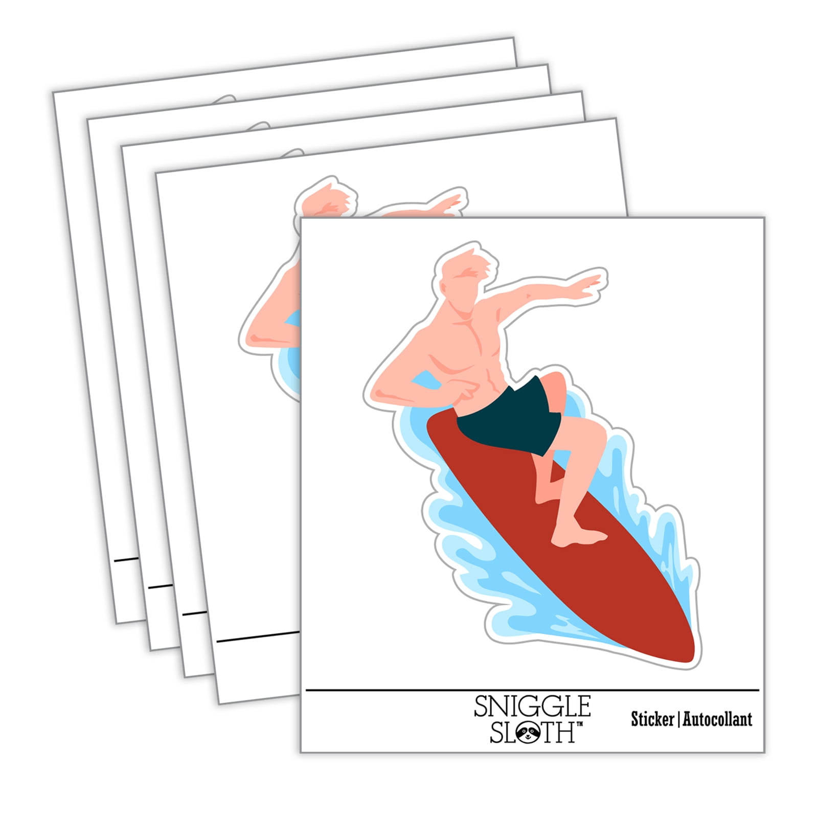 Surfer Surfing Man Silhouette Car Window Bumper Water Bottle Phone ...